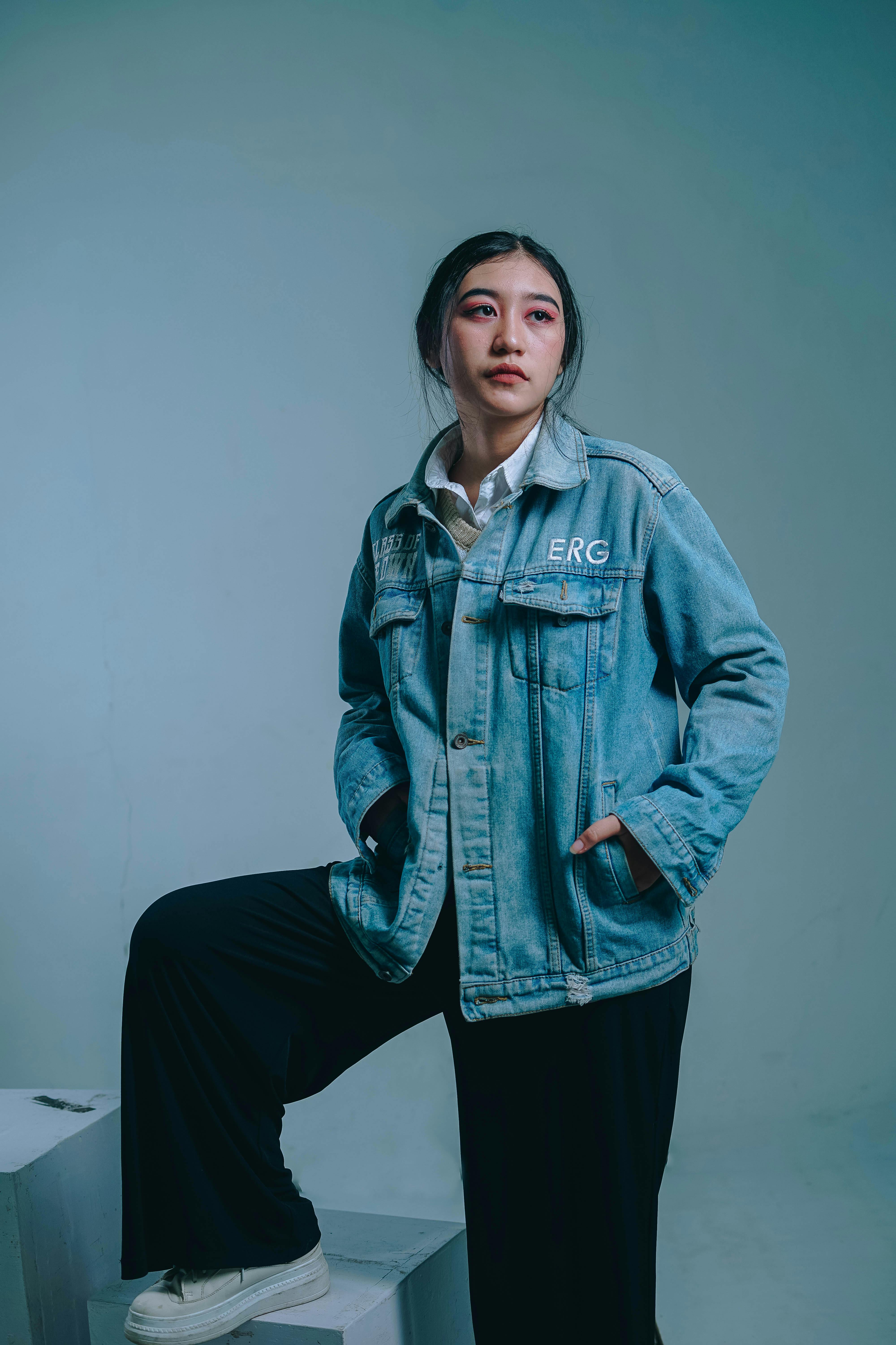 Woman in Jacket Posing · Free Stock Photo