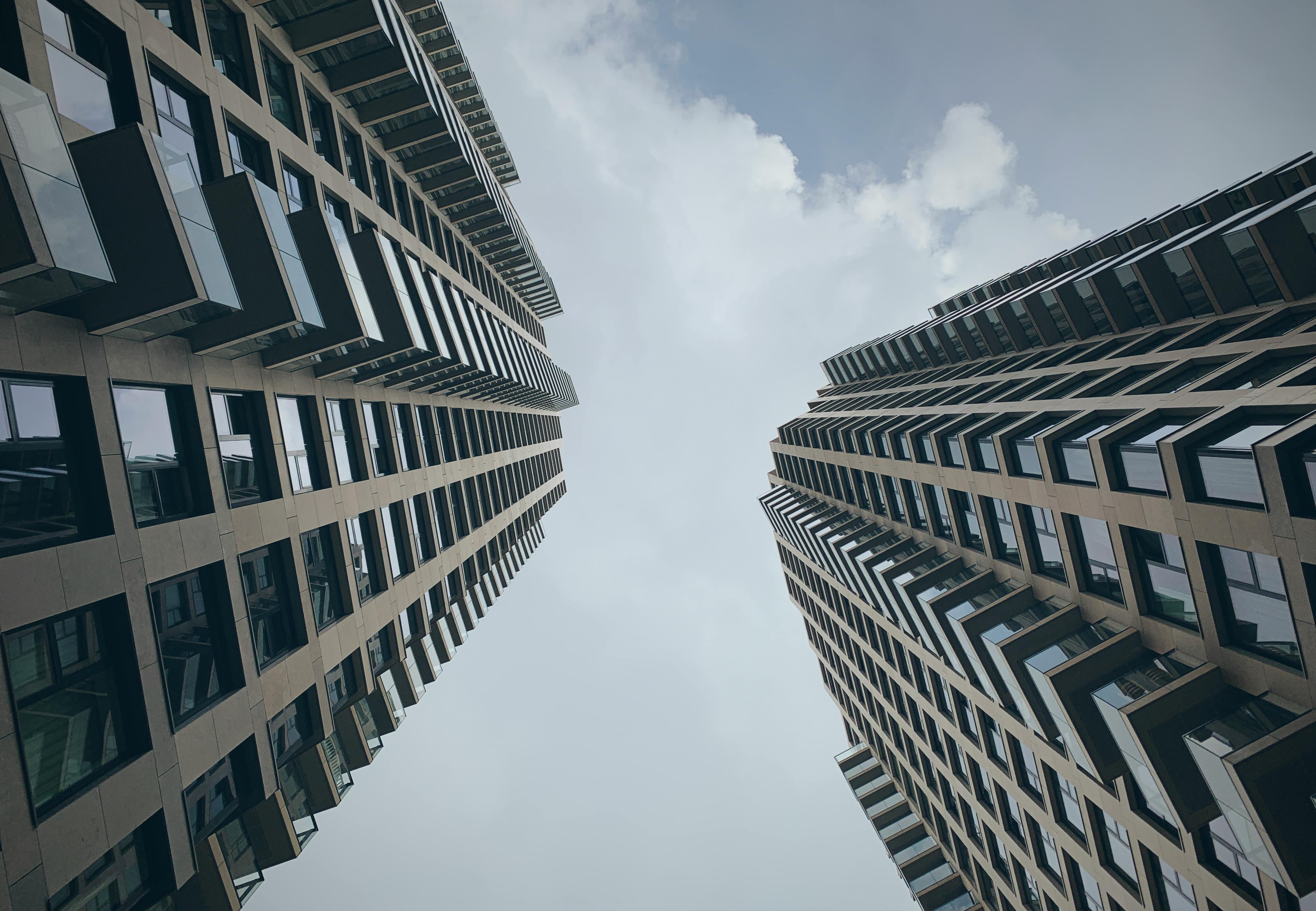 ow Angle Shot of The Grotius Towers at the Hague · Free Stock Photo