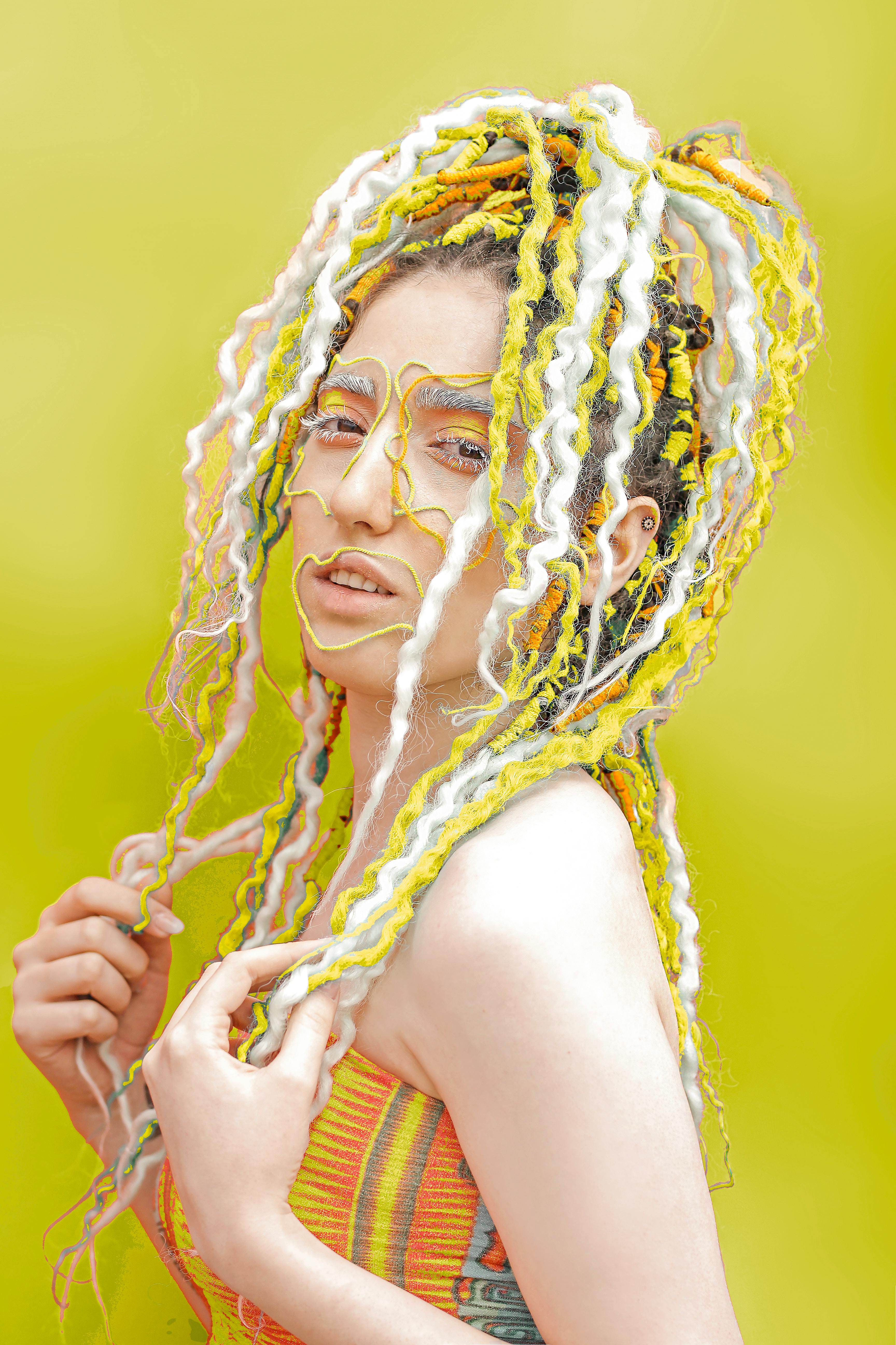 Woman with Colorful Dreadlocks · Free Stock Photo