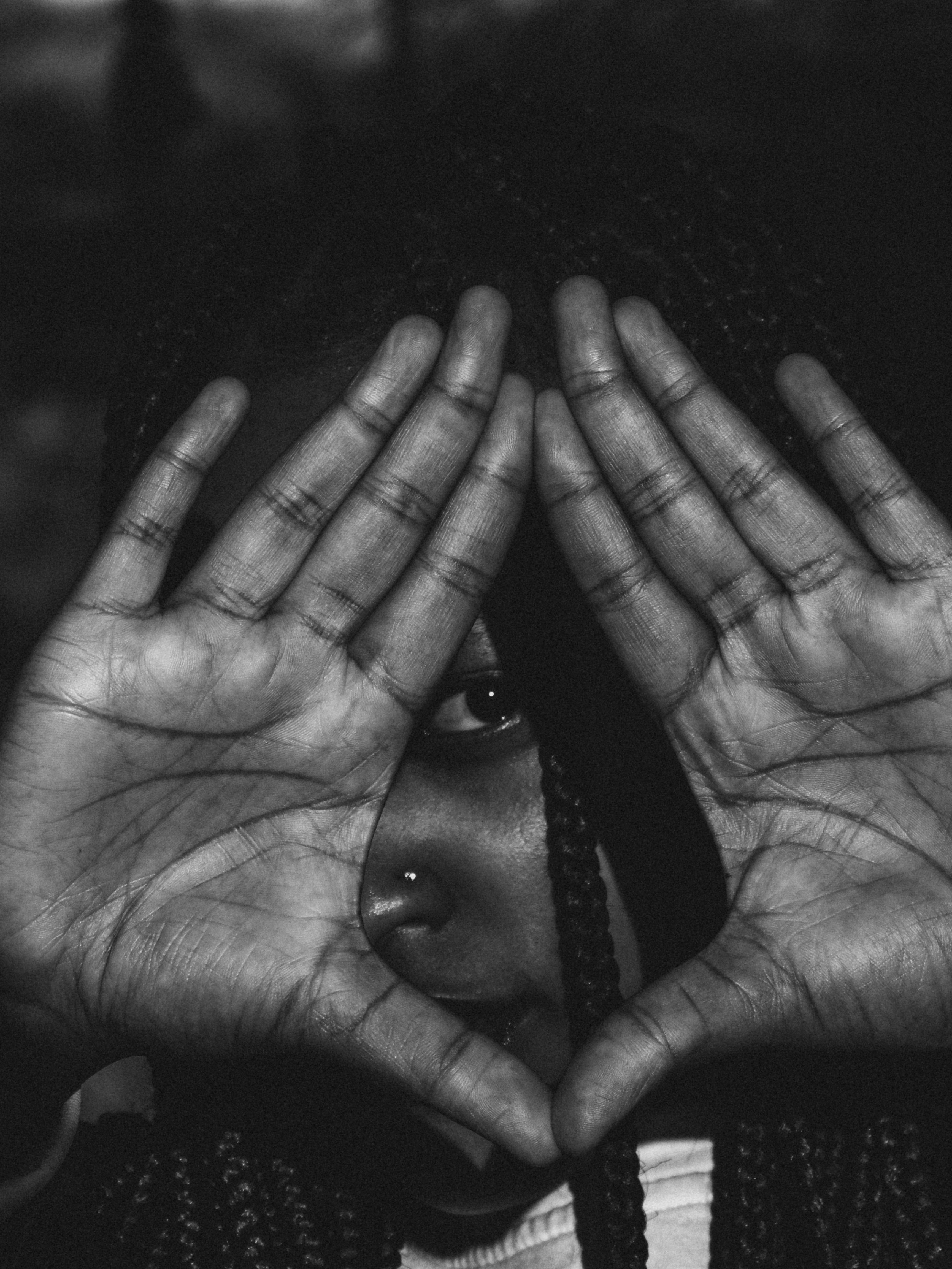 Grayscale Photo of Braided Hair Woman · Free Stock Photo