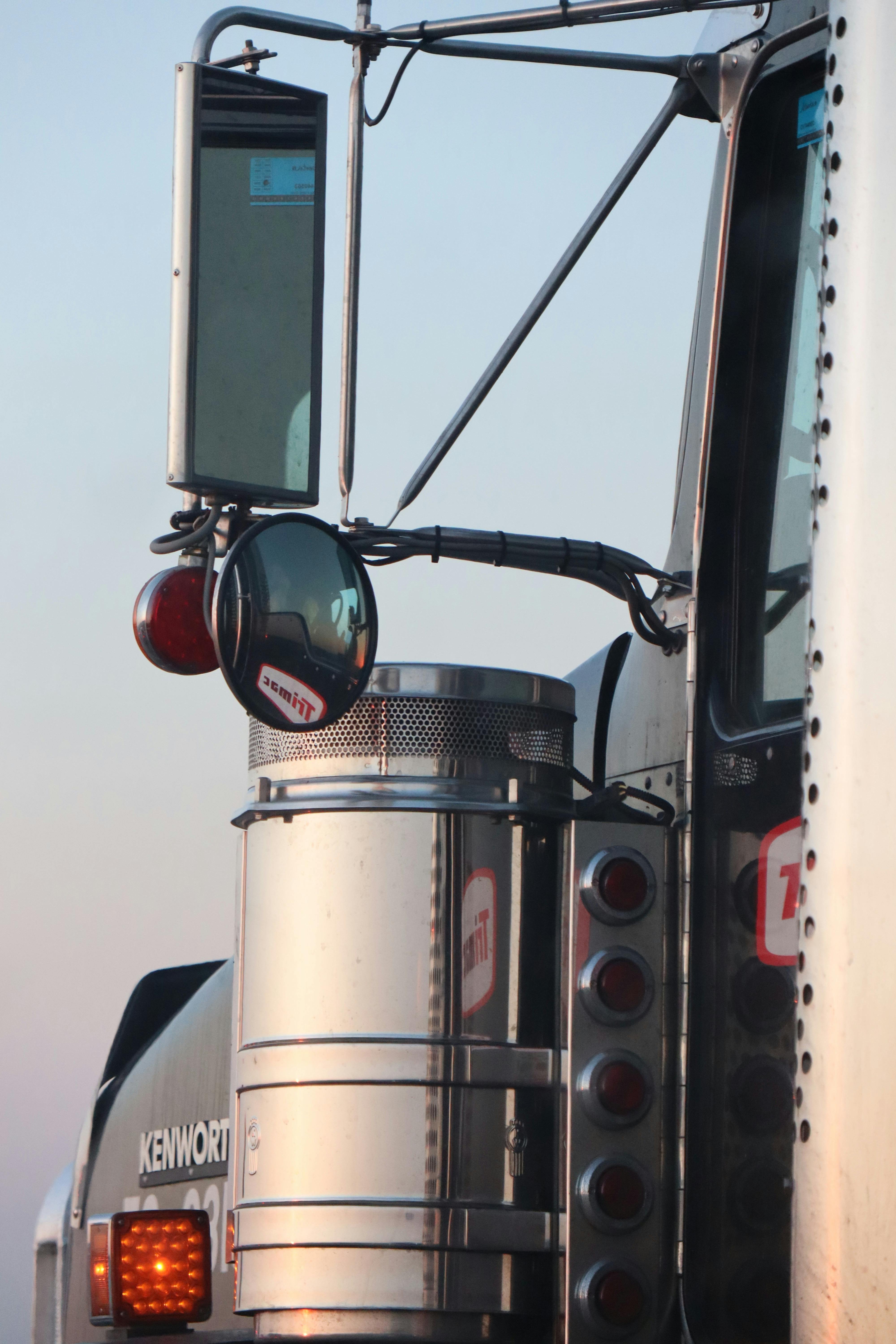 Shiny Truck with a Large Side Mirror · Free Stock Photo