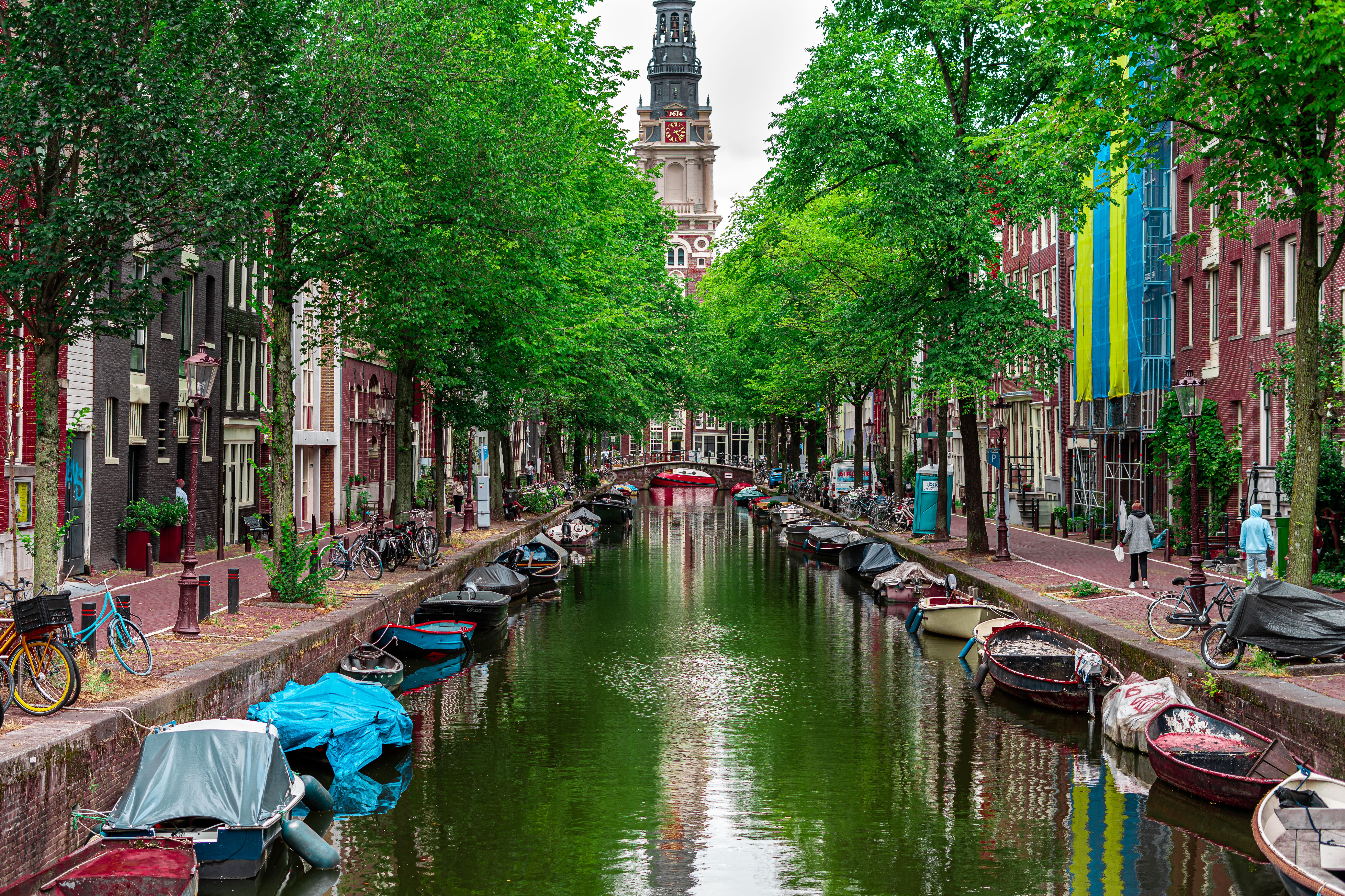 Symmetrical Picture of the Groenburgwal Canal with the View of ...