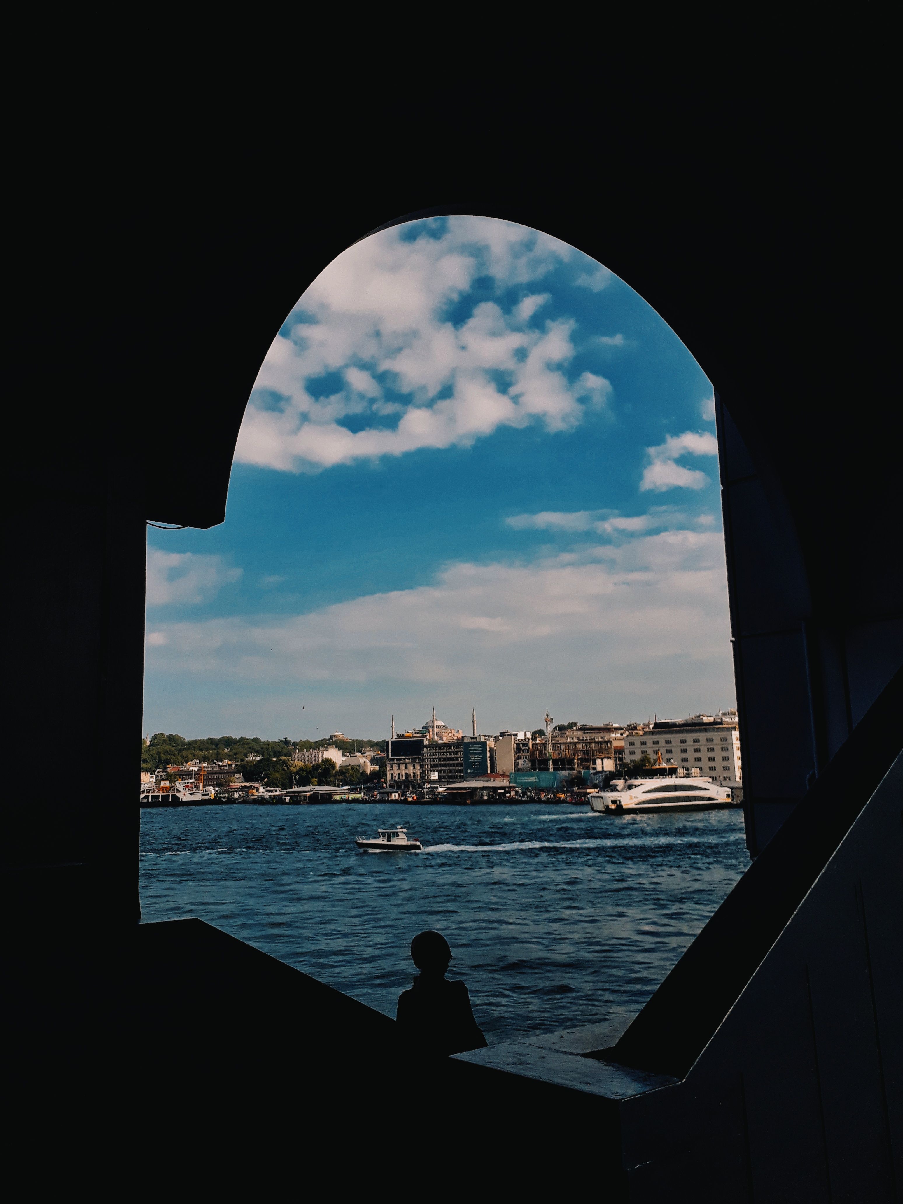 Boats and Waterfront Seen from a Window · Free Stock Photo