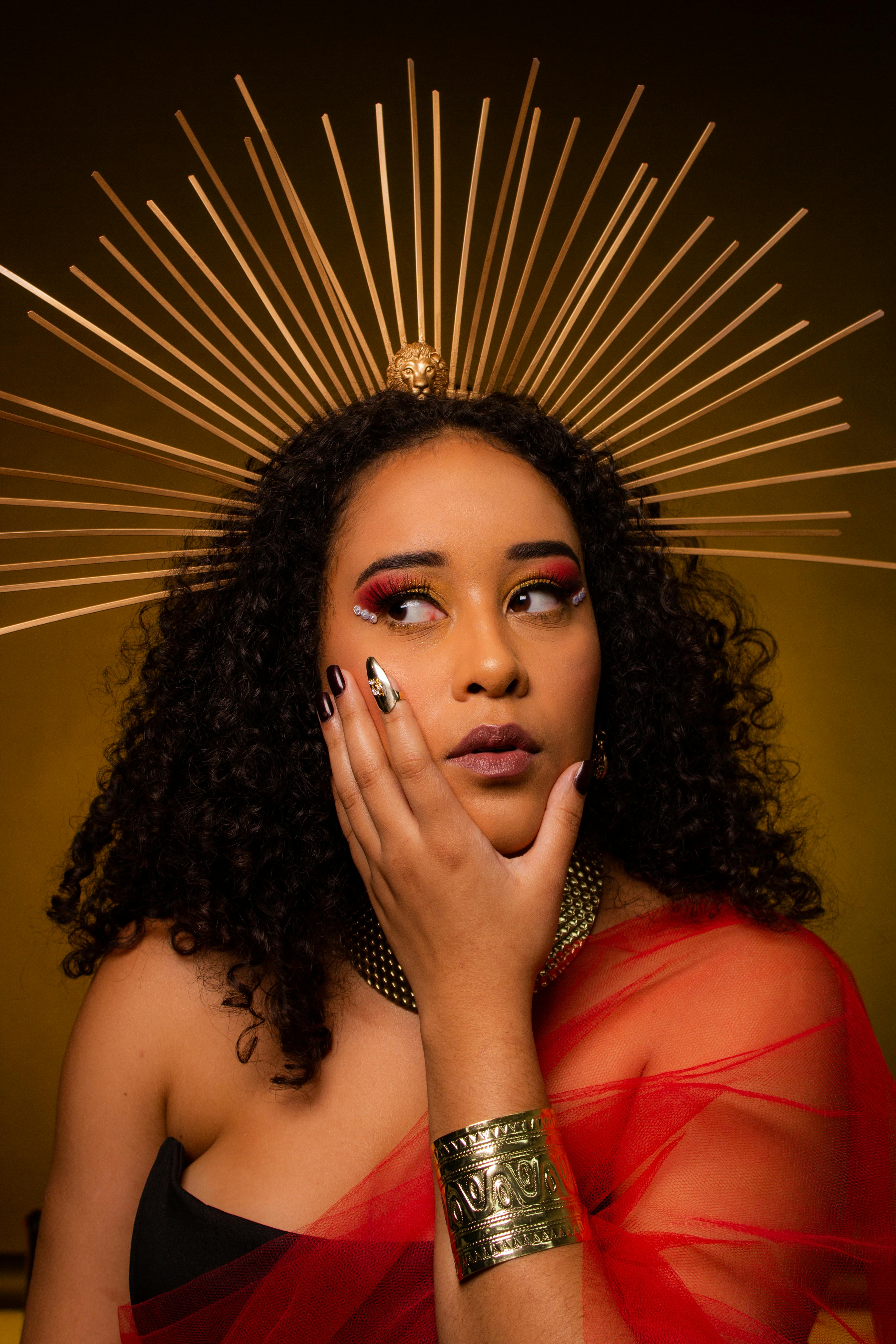 A Woman with Gold Headpiece · Free Stock Photo