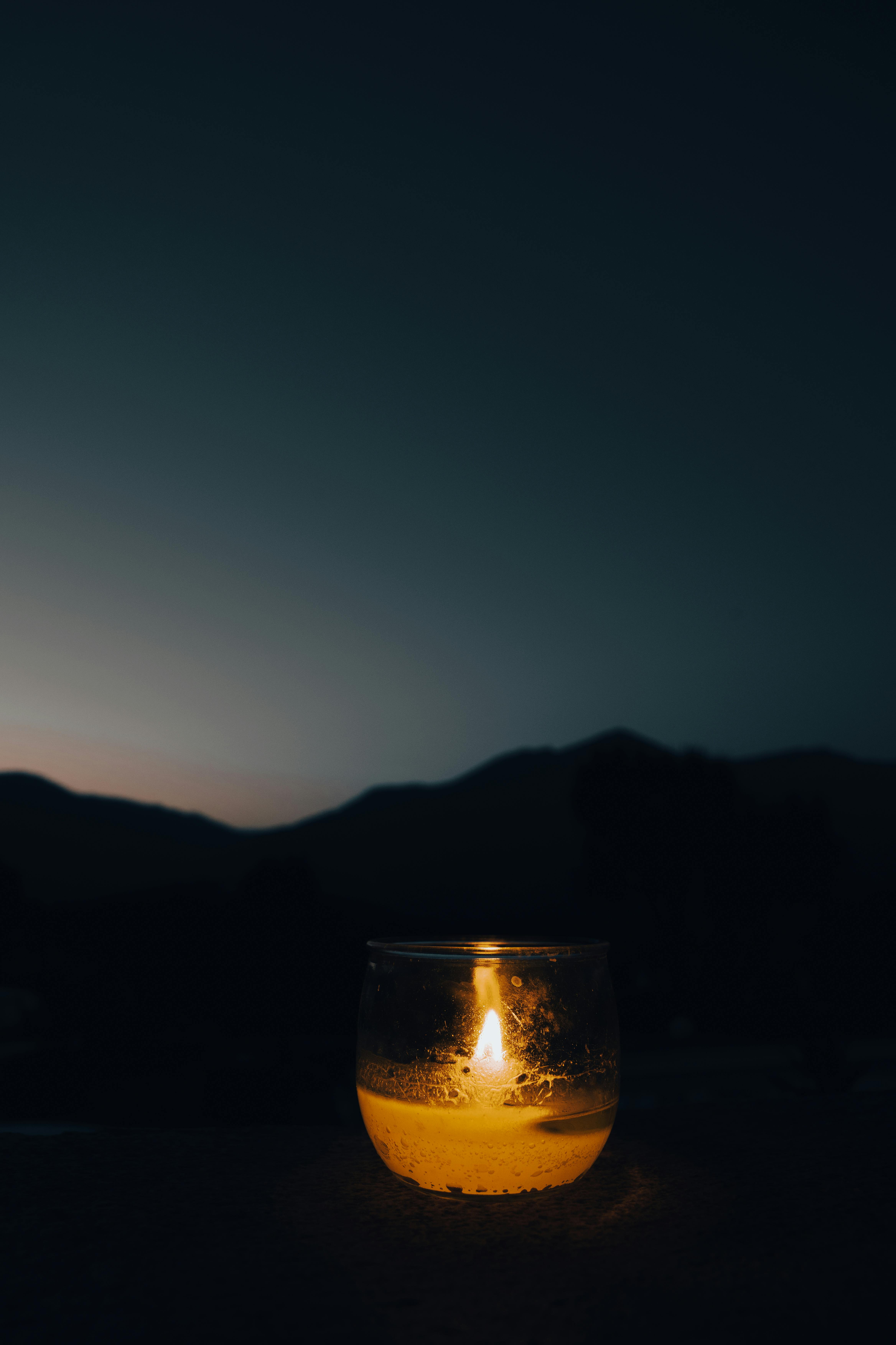 Close-up of a Vertical Candle Burning · Free Stock Photo