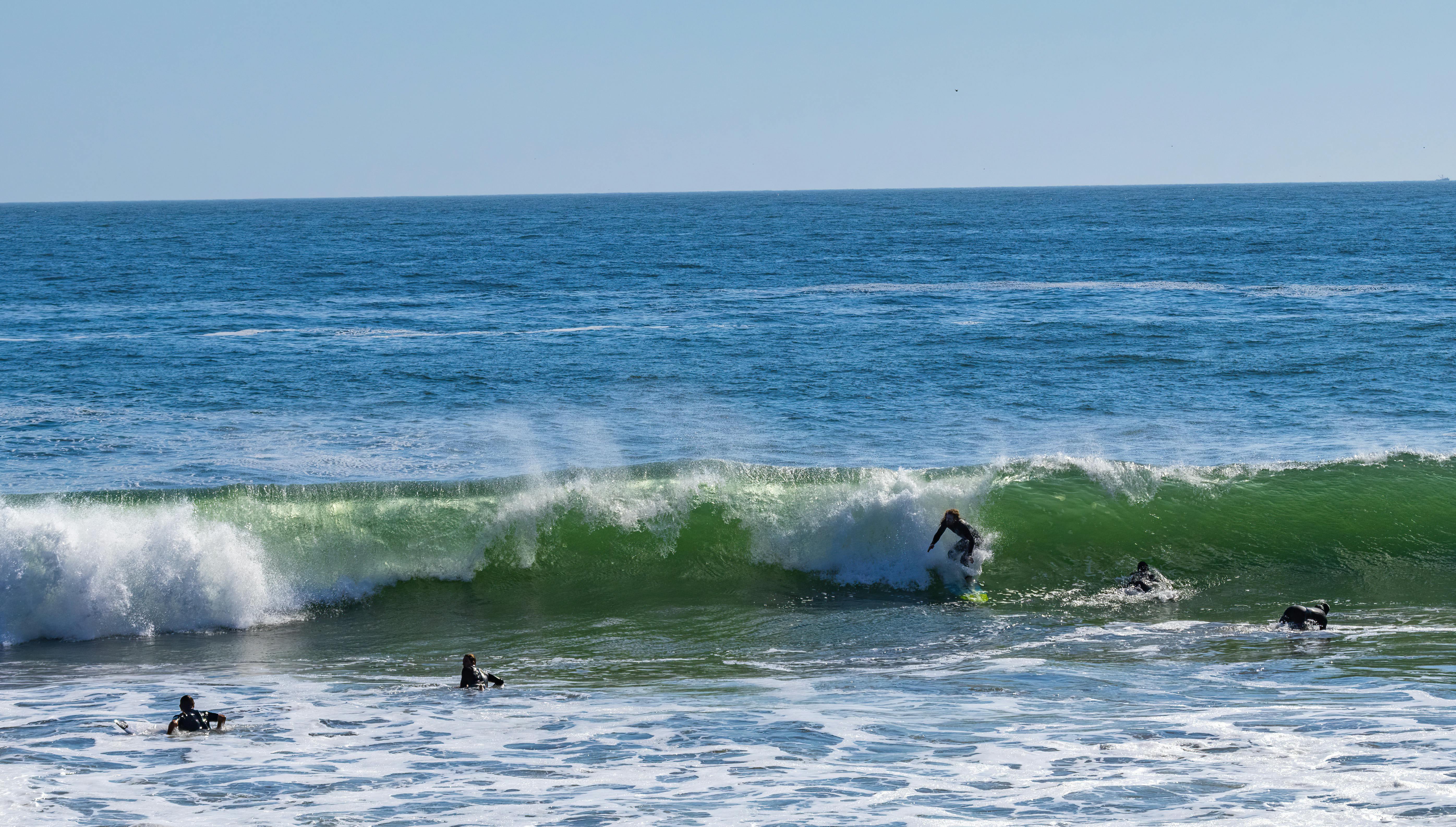 Group of People Surfing on the Beach Waves · Free Stock Photo