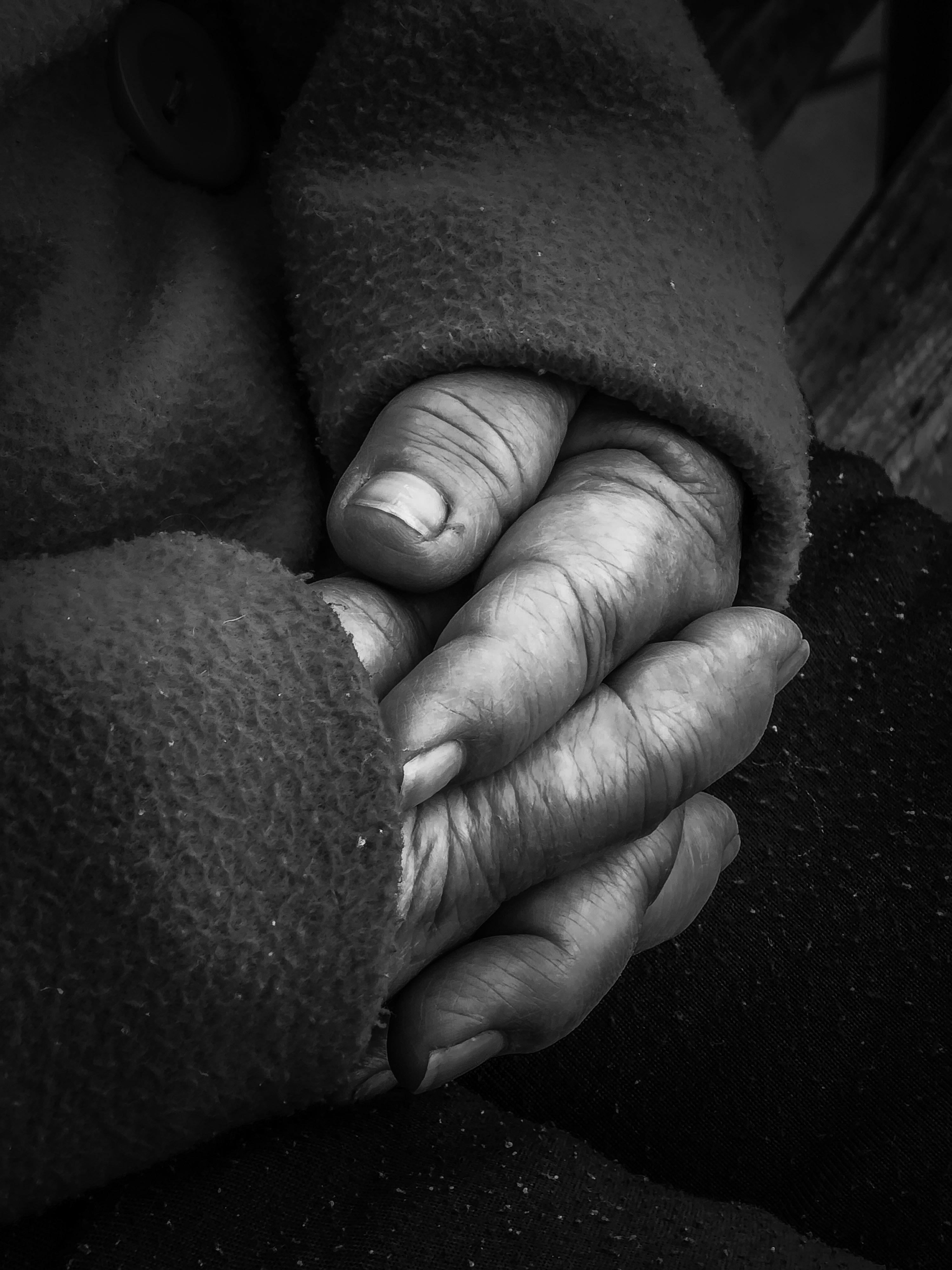 Grayscale Photo of Hands · Free Stock Photo