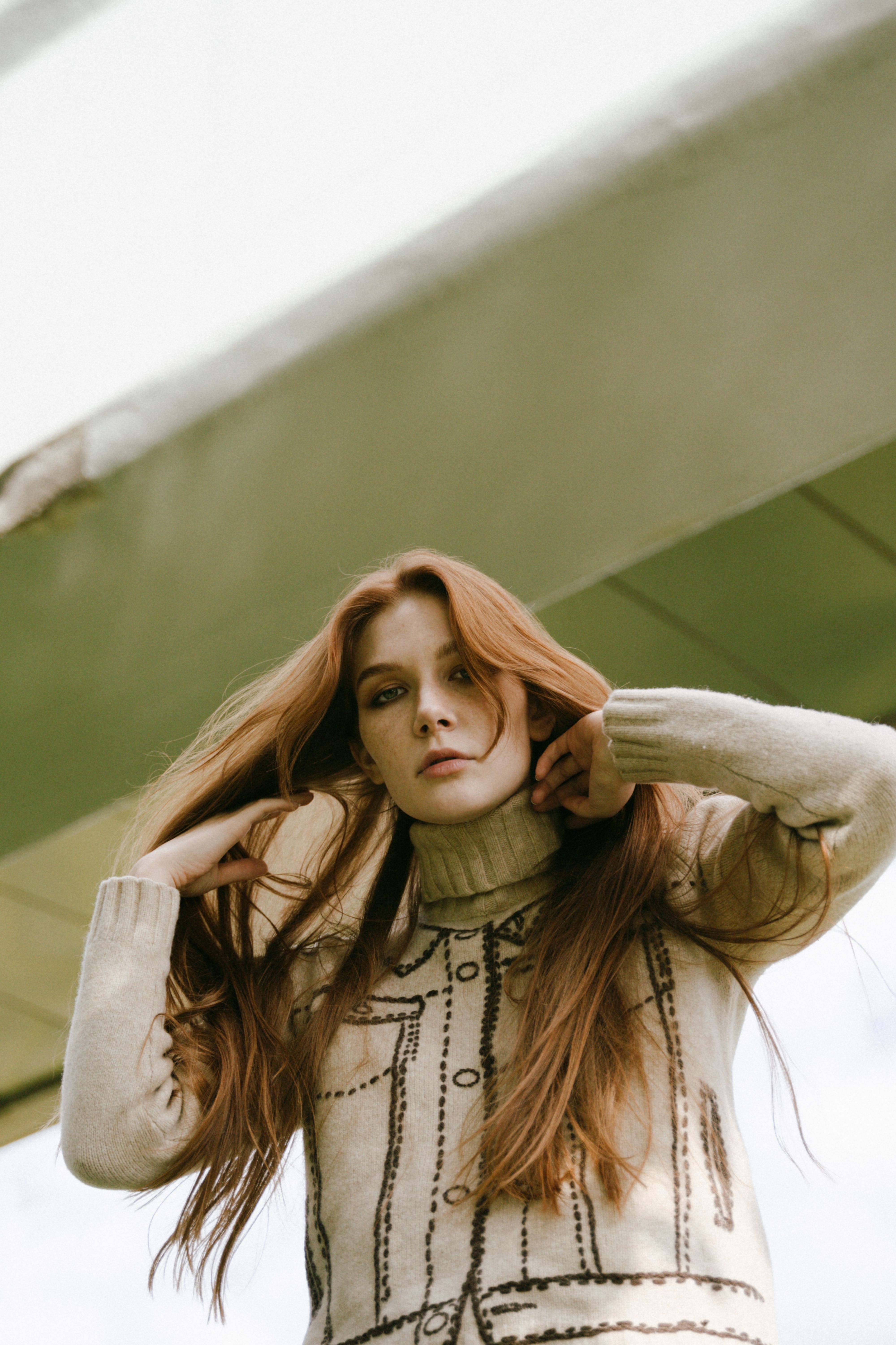 Woman with Long Hair Wearing Turtleneck Sweater · Free Stock Photo