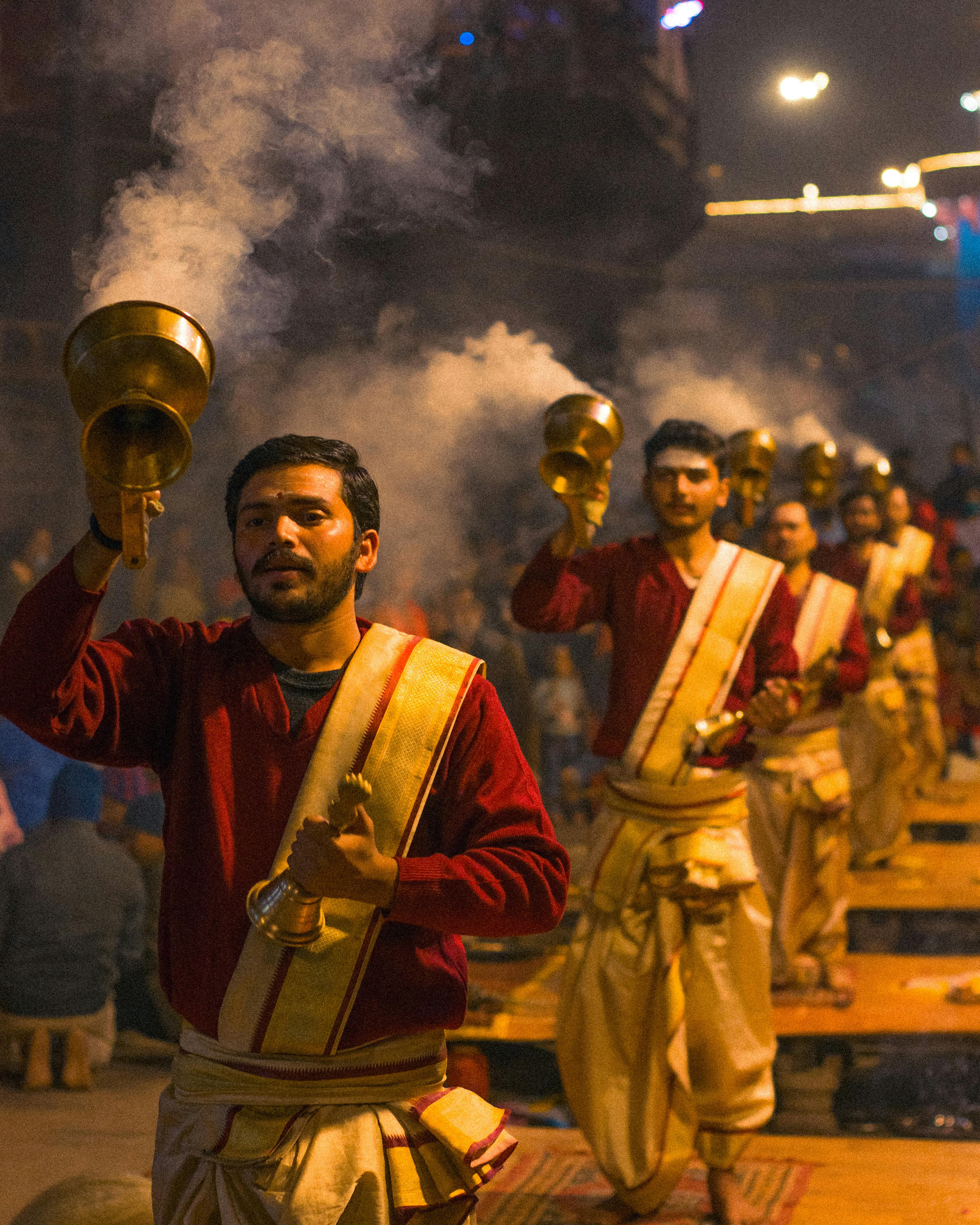 Men with Incense and in Traditional Clothing during Ritual · Free Stock ...