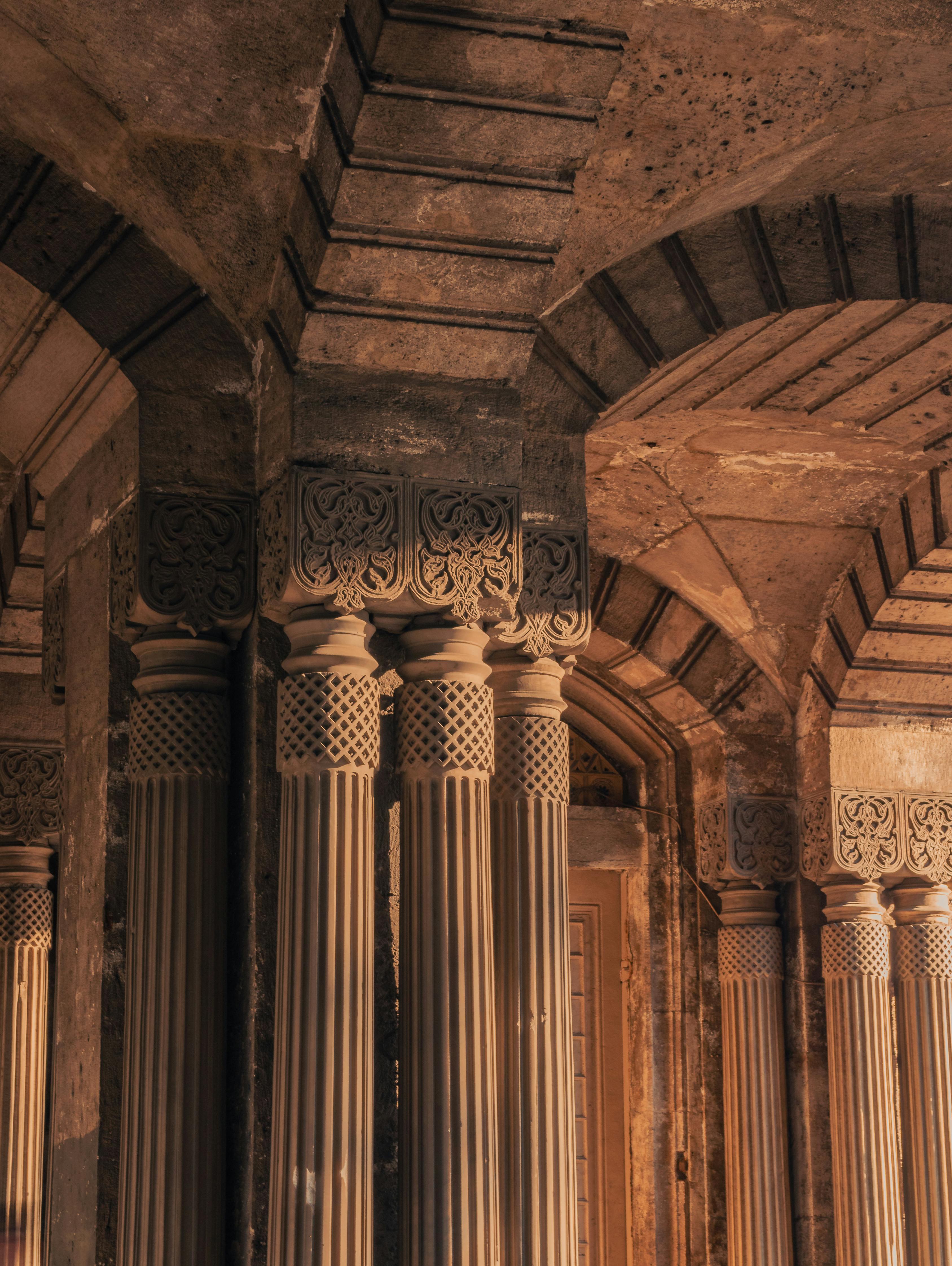 Columns in a Historical Building · Free Stock Photo