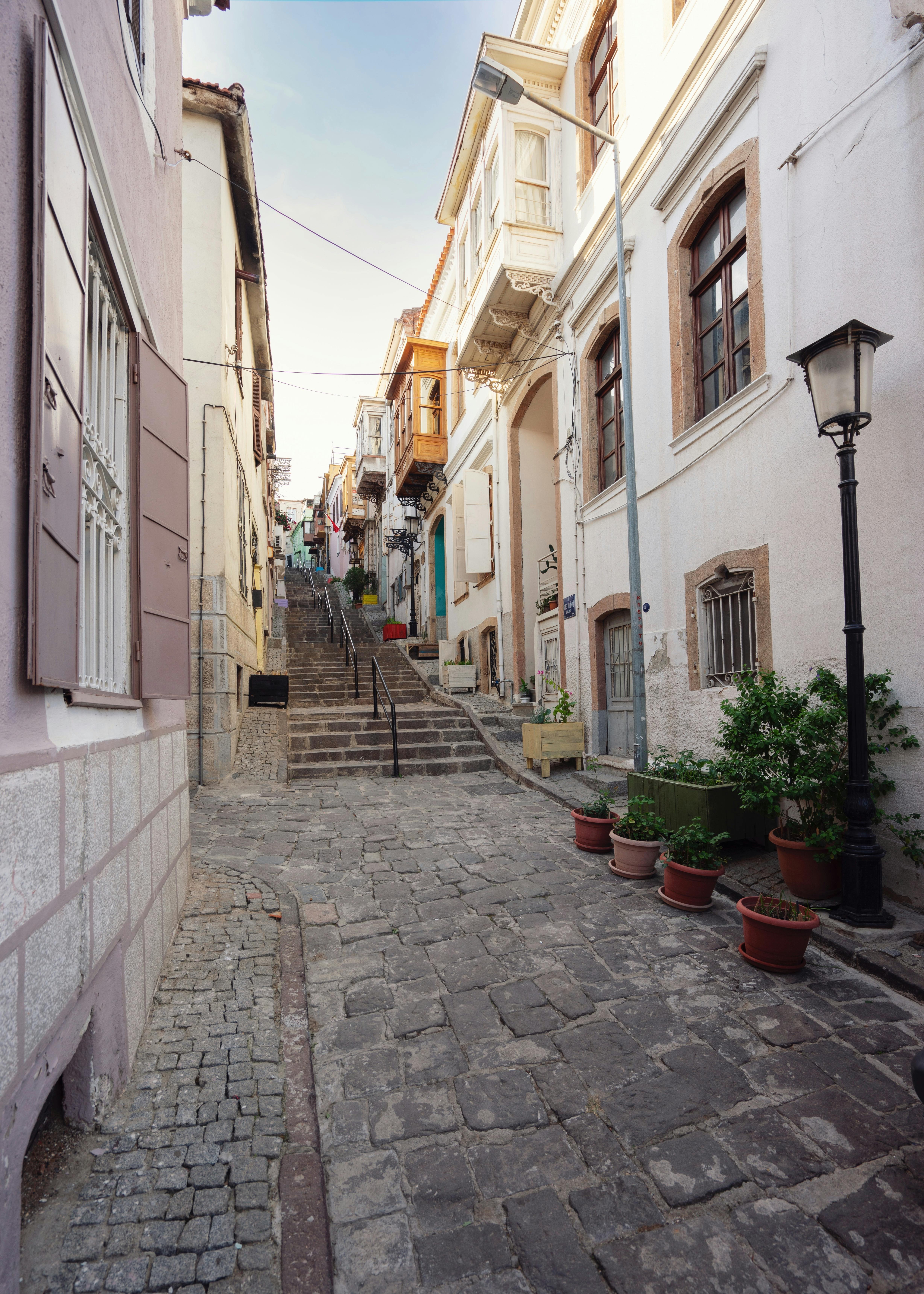 An Empty Street Between Houses · Free Stock Photo