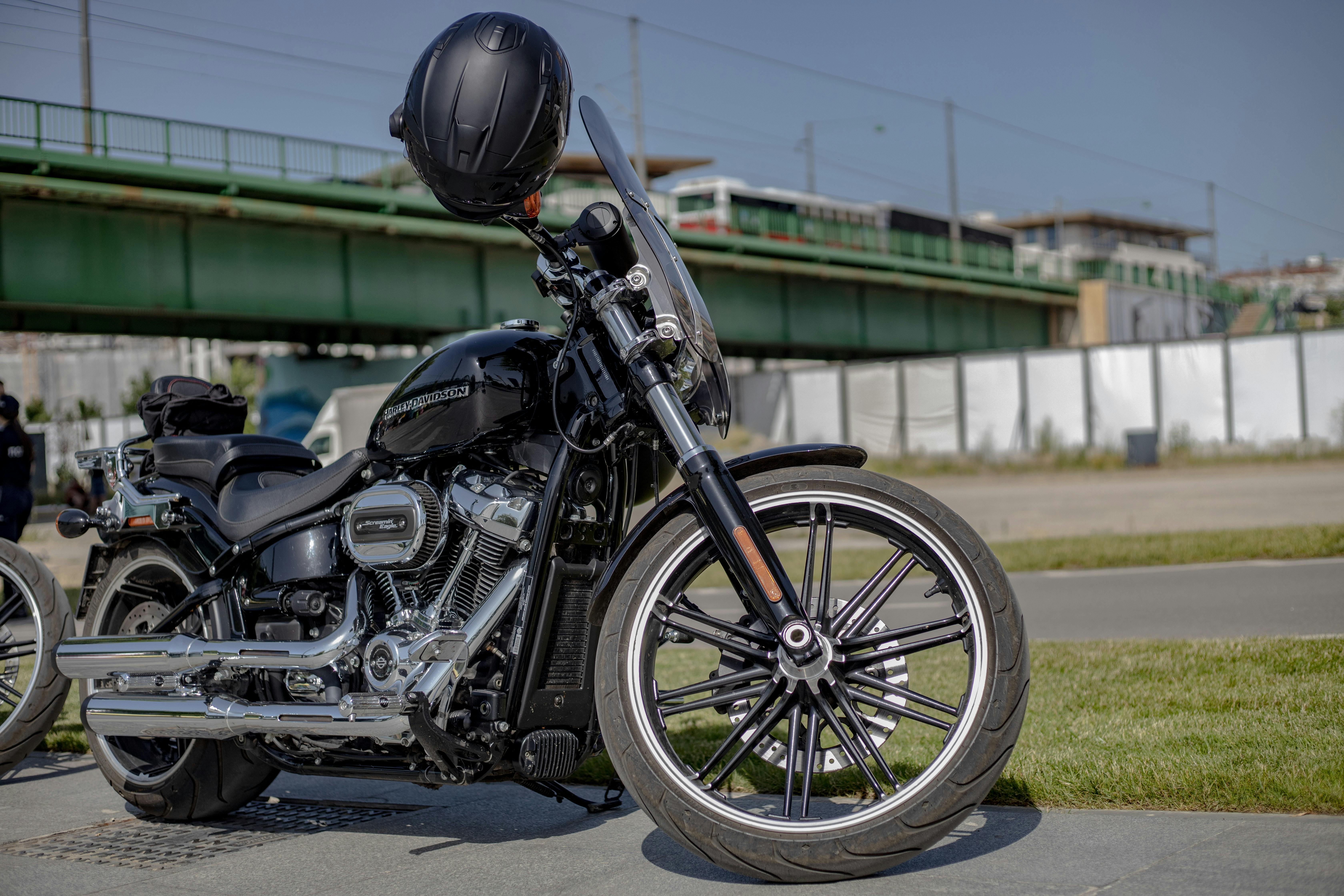 A Parked Black Harley-Davidson · Free Stock Photo
