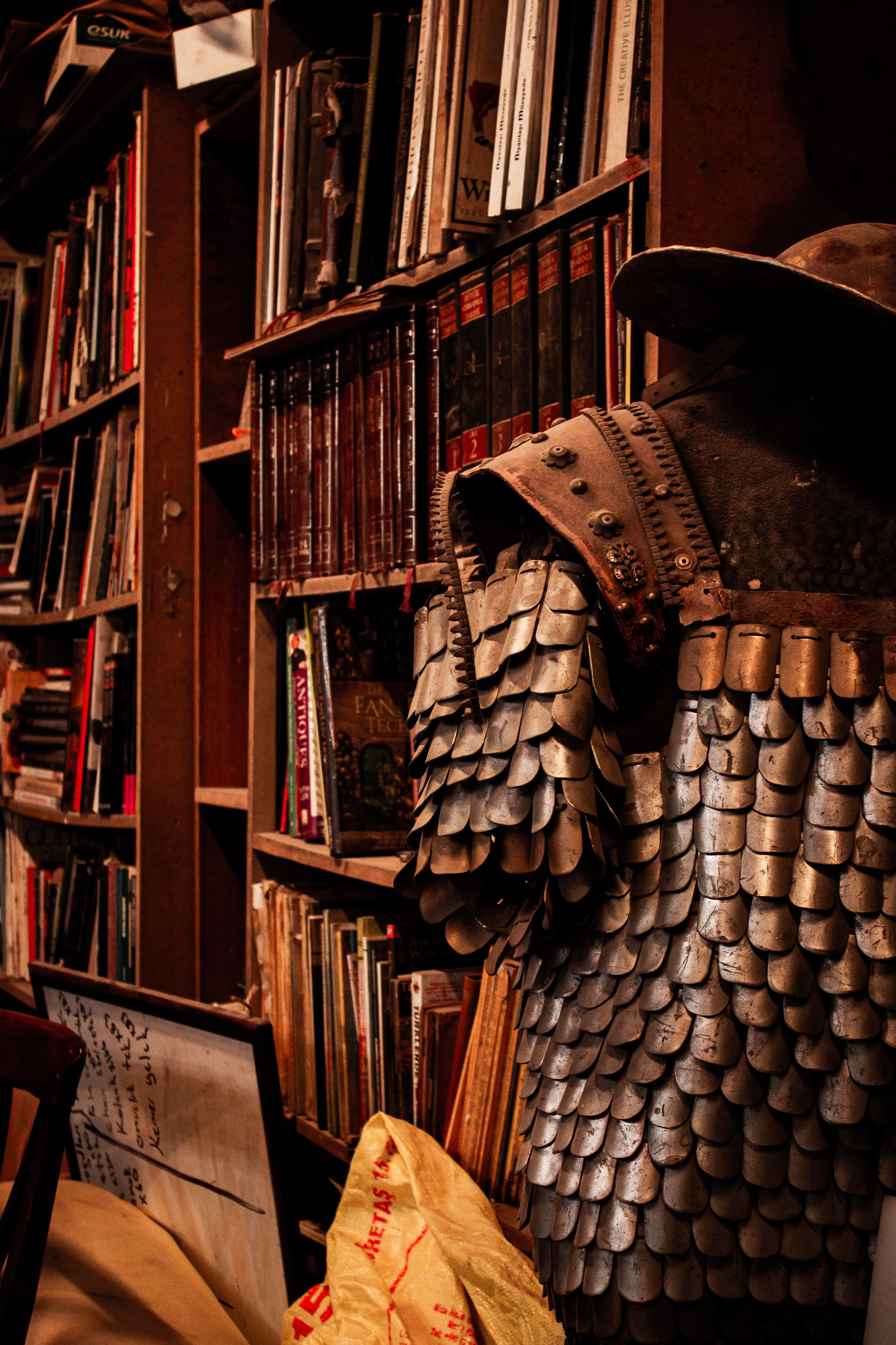 Armor in a Library · Free Stock Photo
