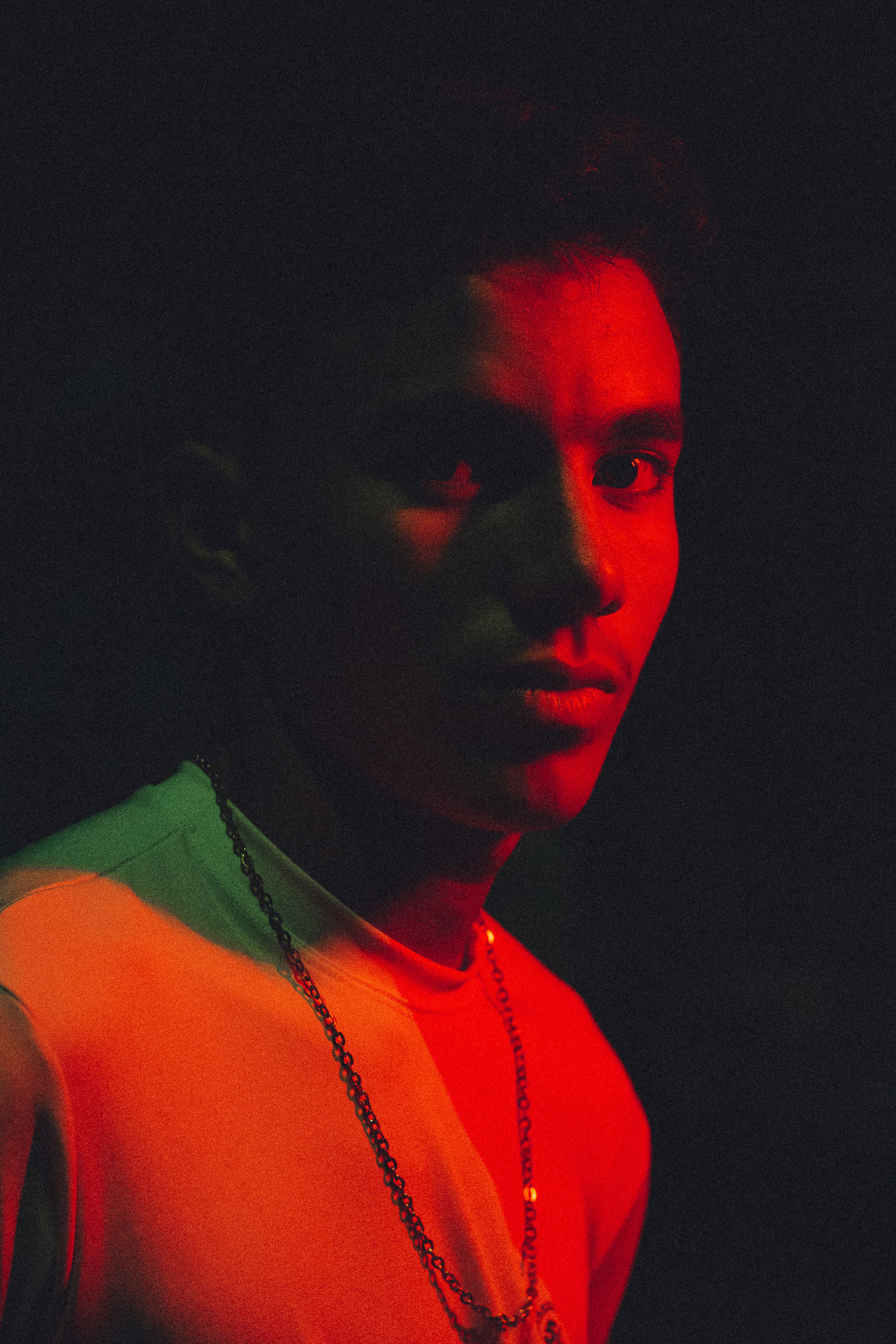 Illuminated Young Man · Free Stock Photo
