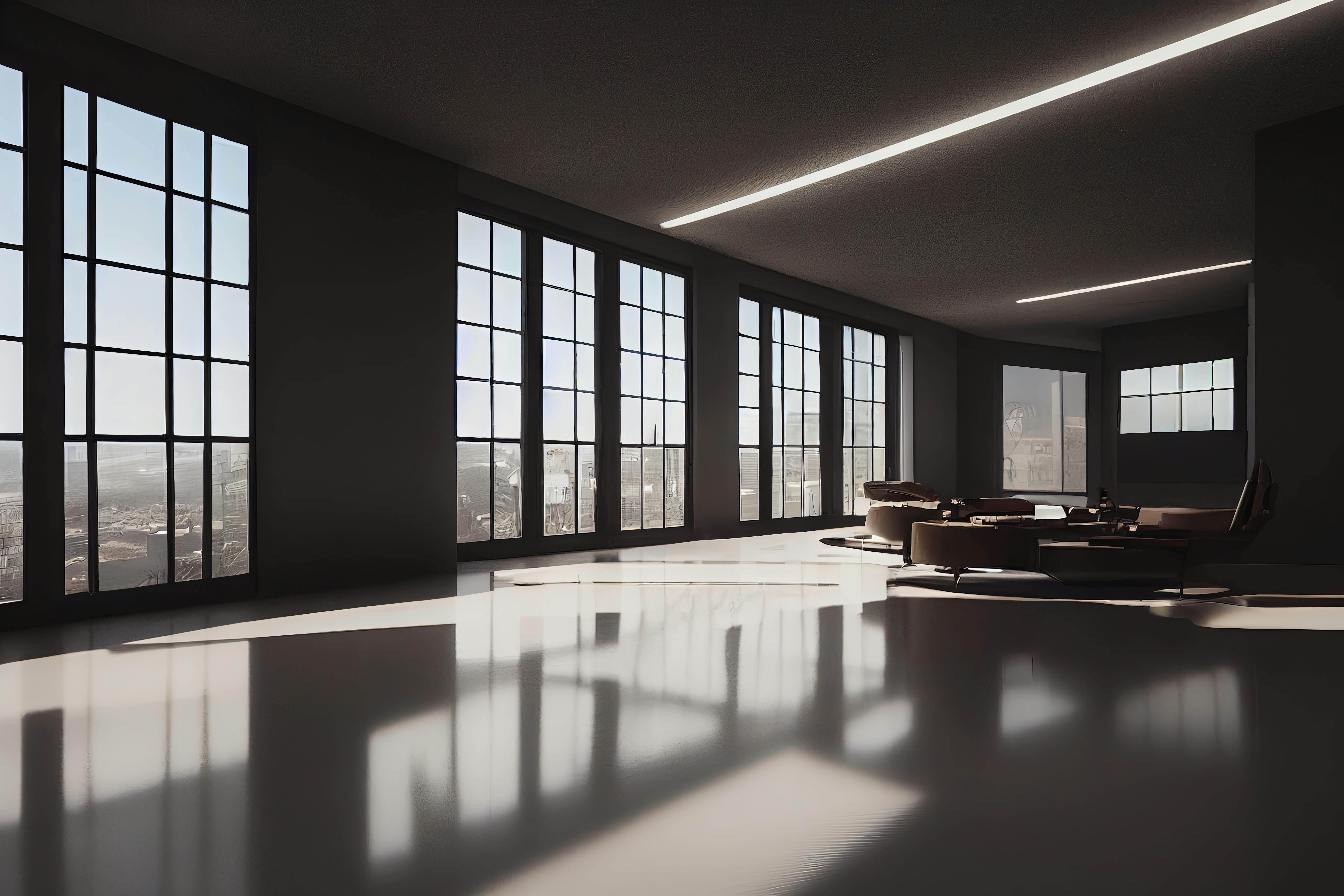 A Cozy Living Room Near Glass Windows · Free Stock Photo