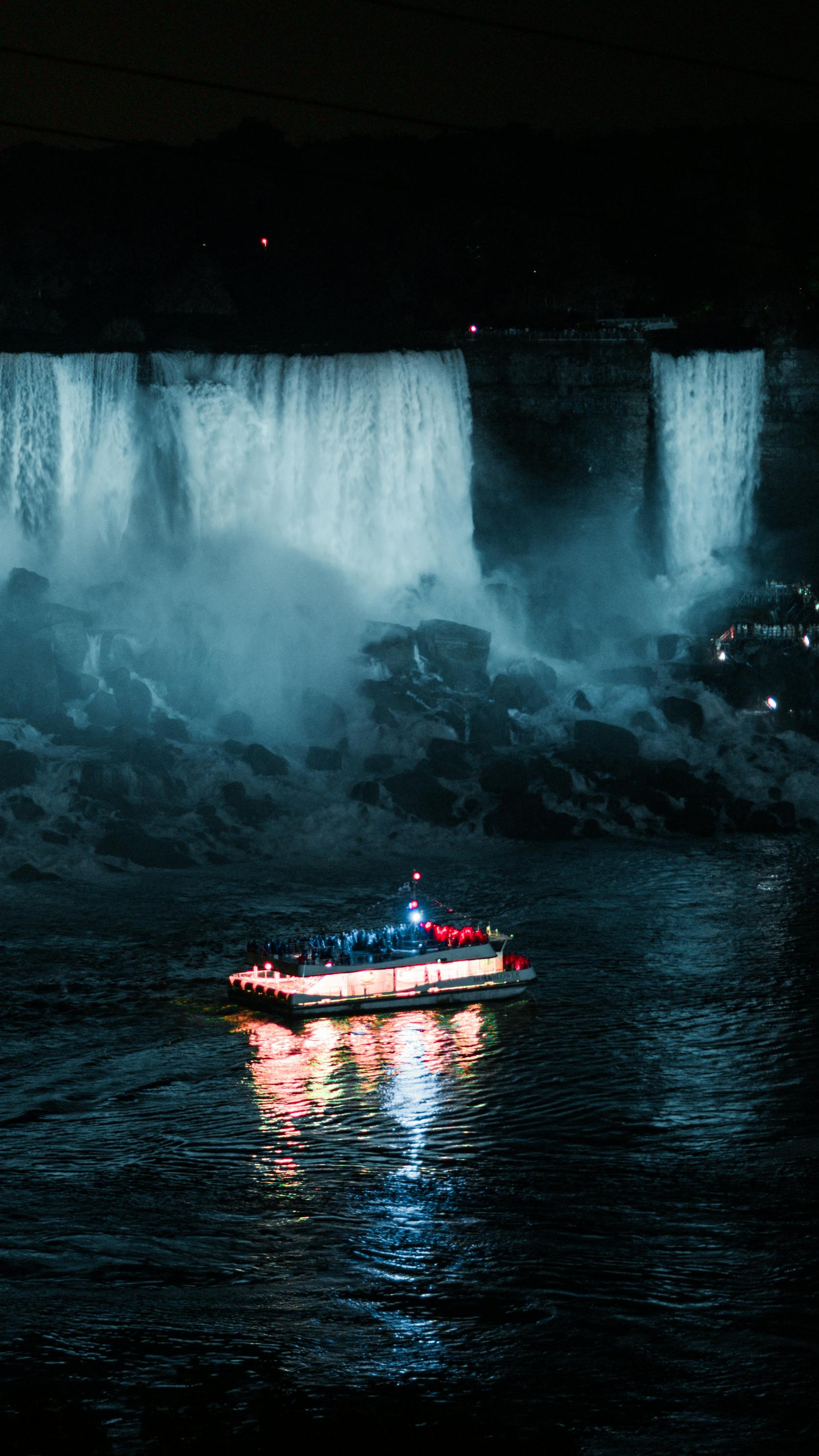 A Ship Sailing near the Waterfalls · Free Stock Photo