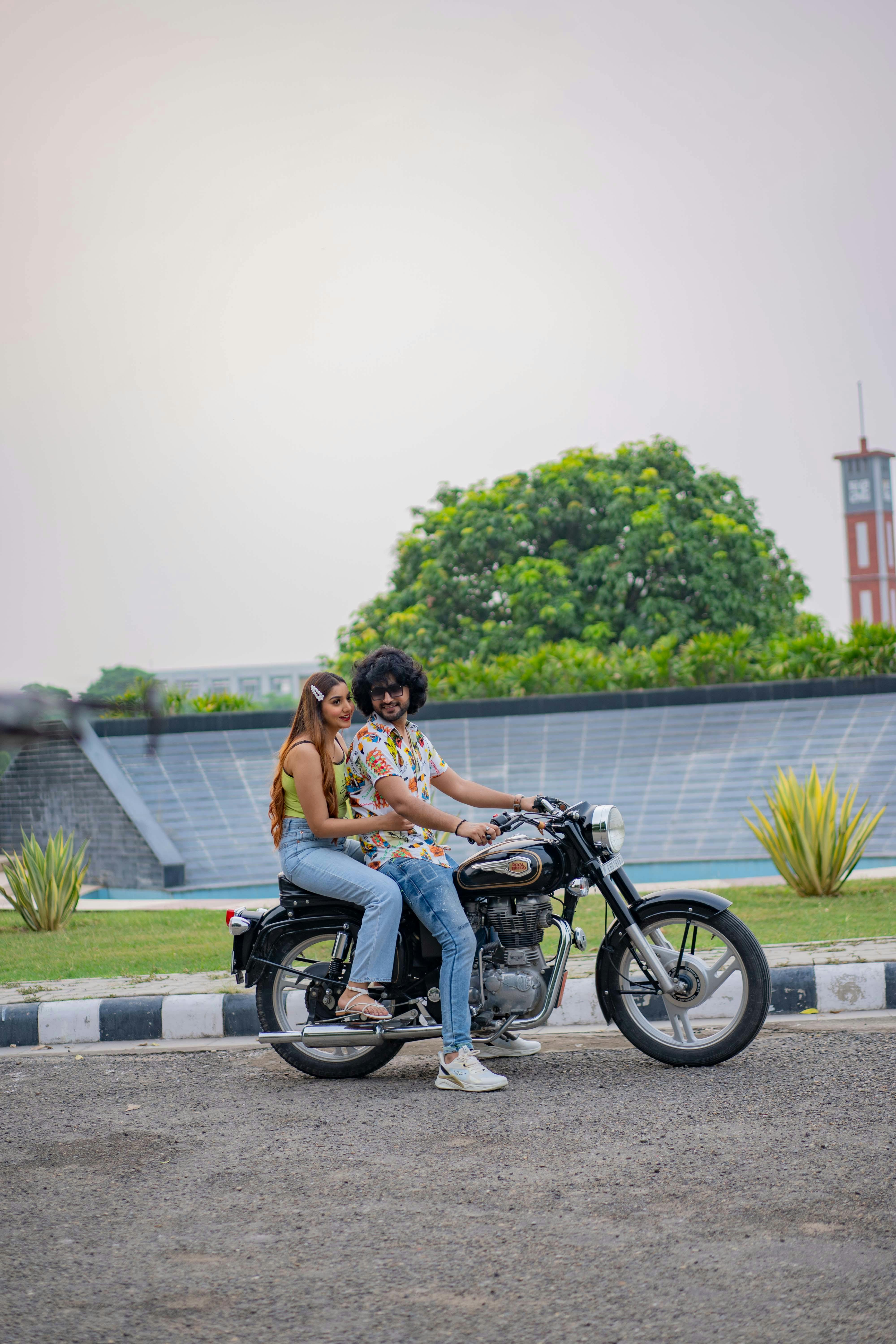 Couple Posing on Motorcycle · Free Stock Photo