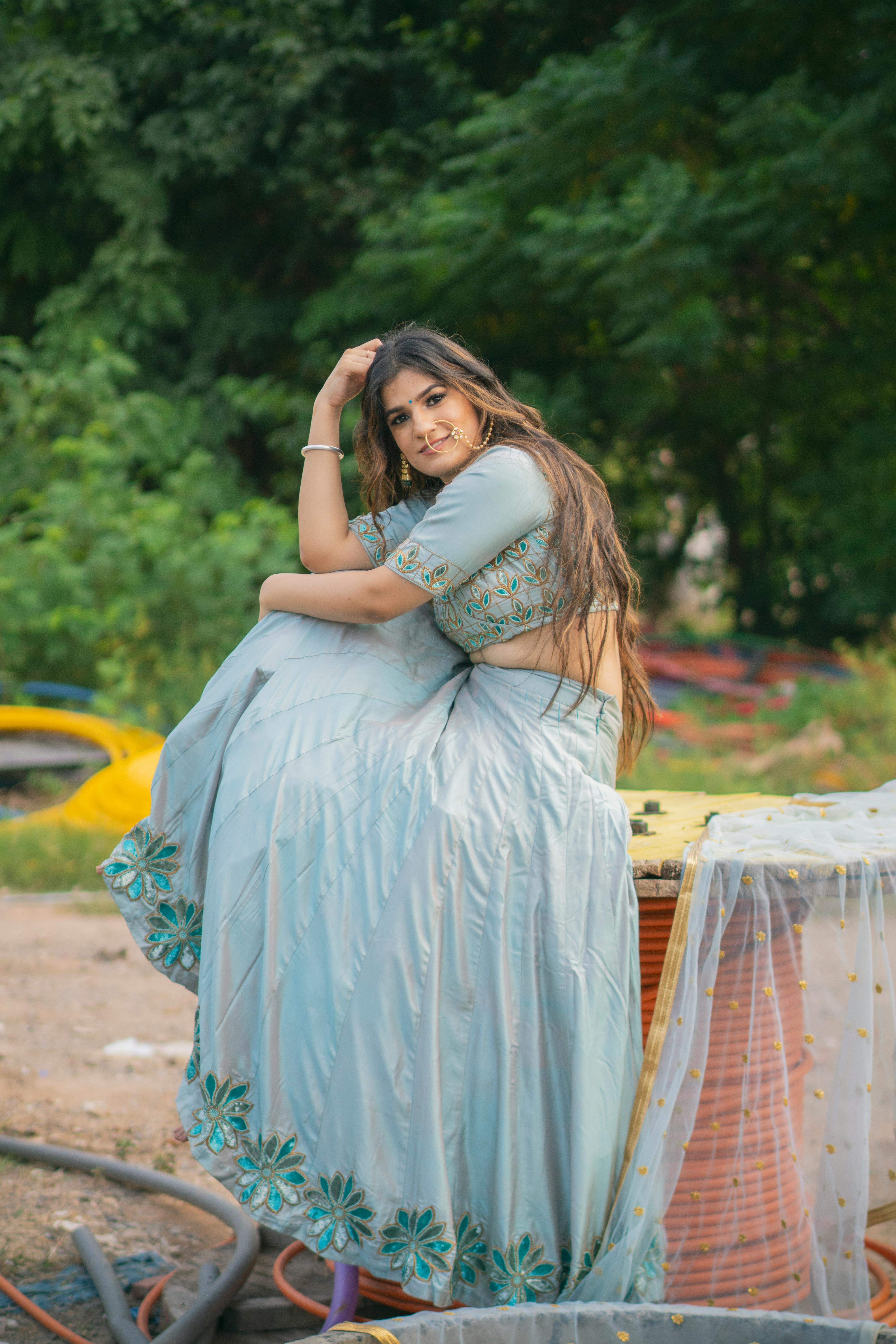 Woman Wearing a Red Sari Dancing · Free Stock Photo