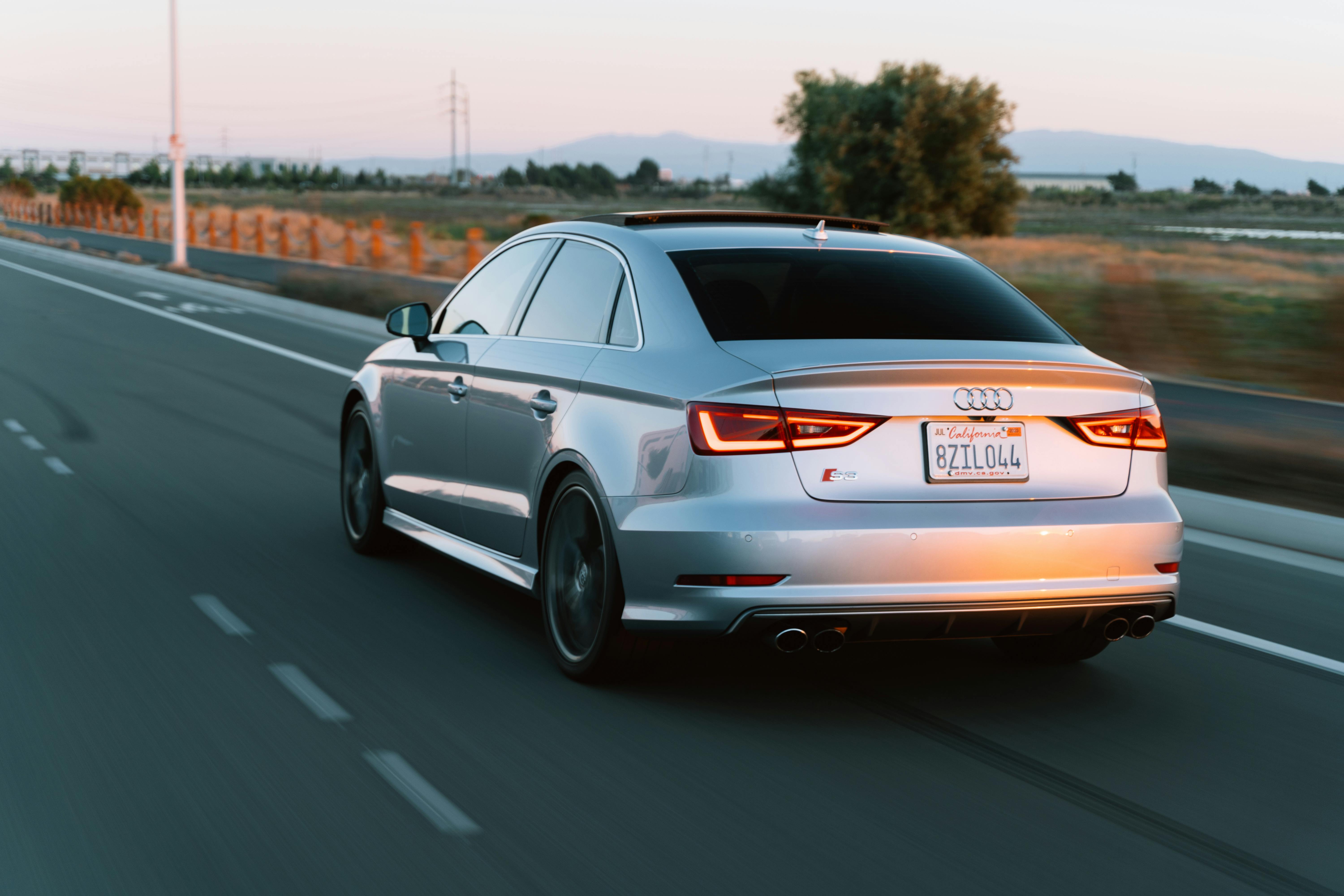 Silver Car on the Road · Free Stock Photo