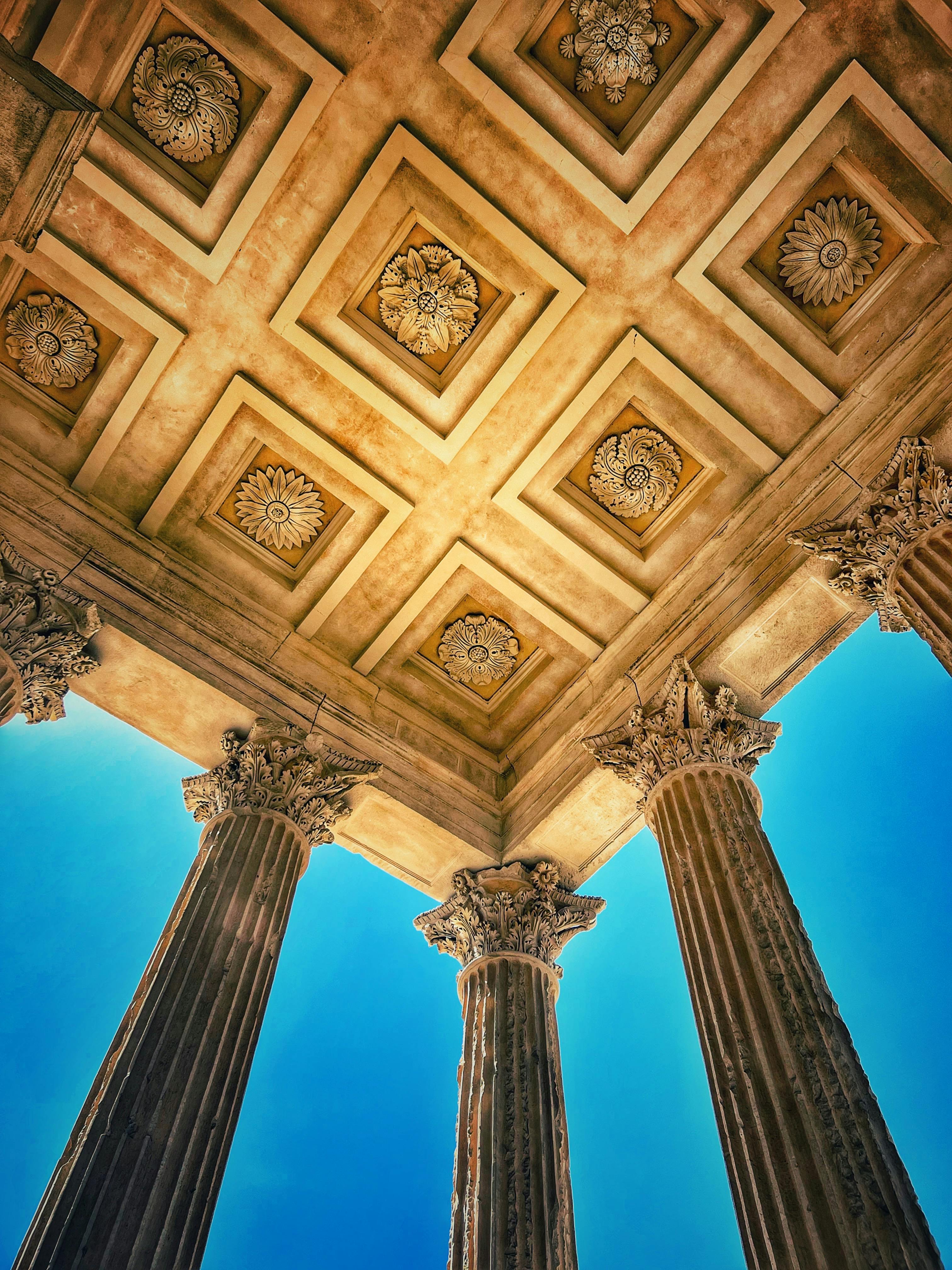 Gray Concrete Pillars of an Old Building · Free Stock Photo