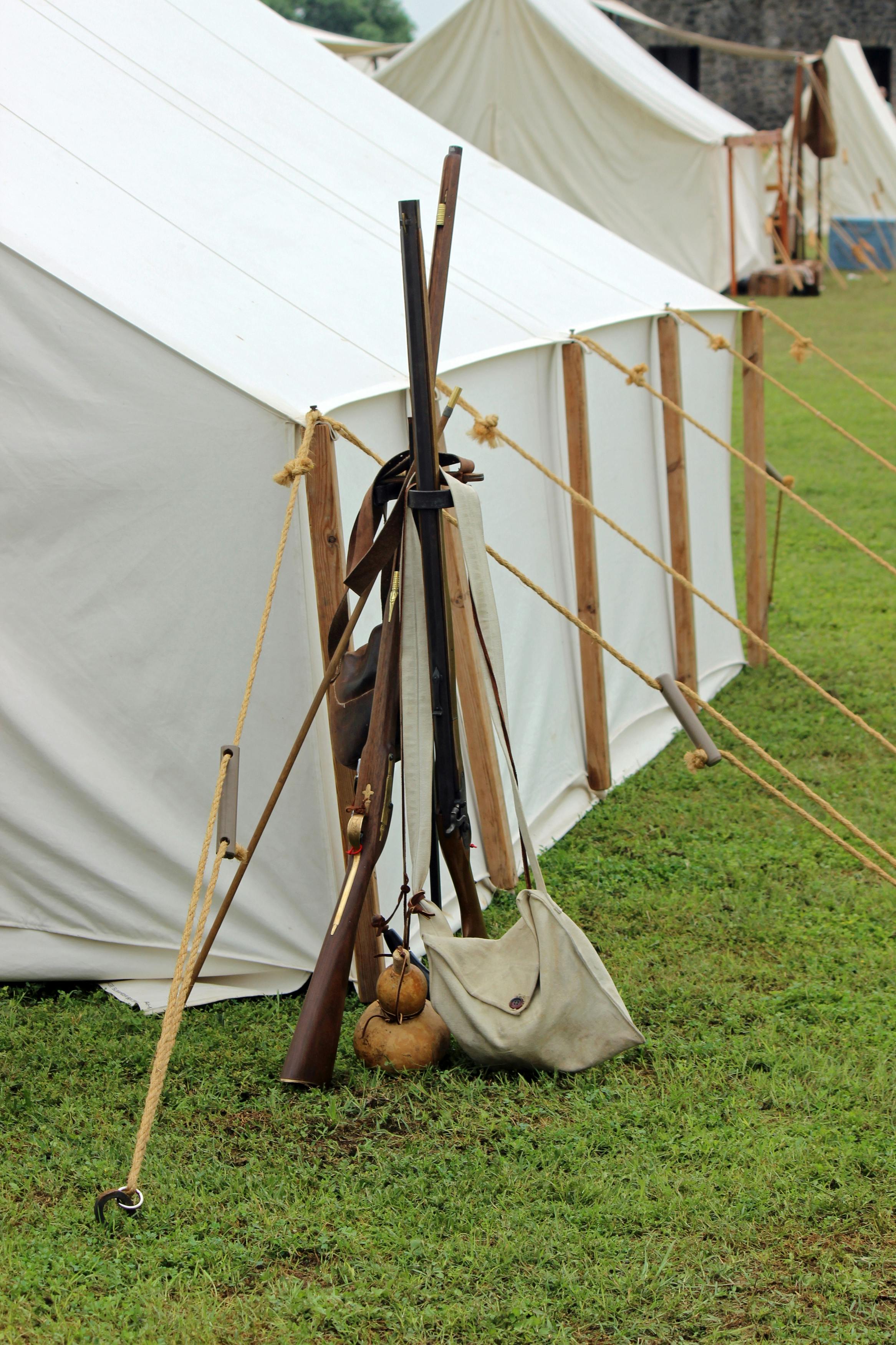 A Musket by a Tent · Free Stock Photo