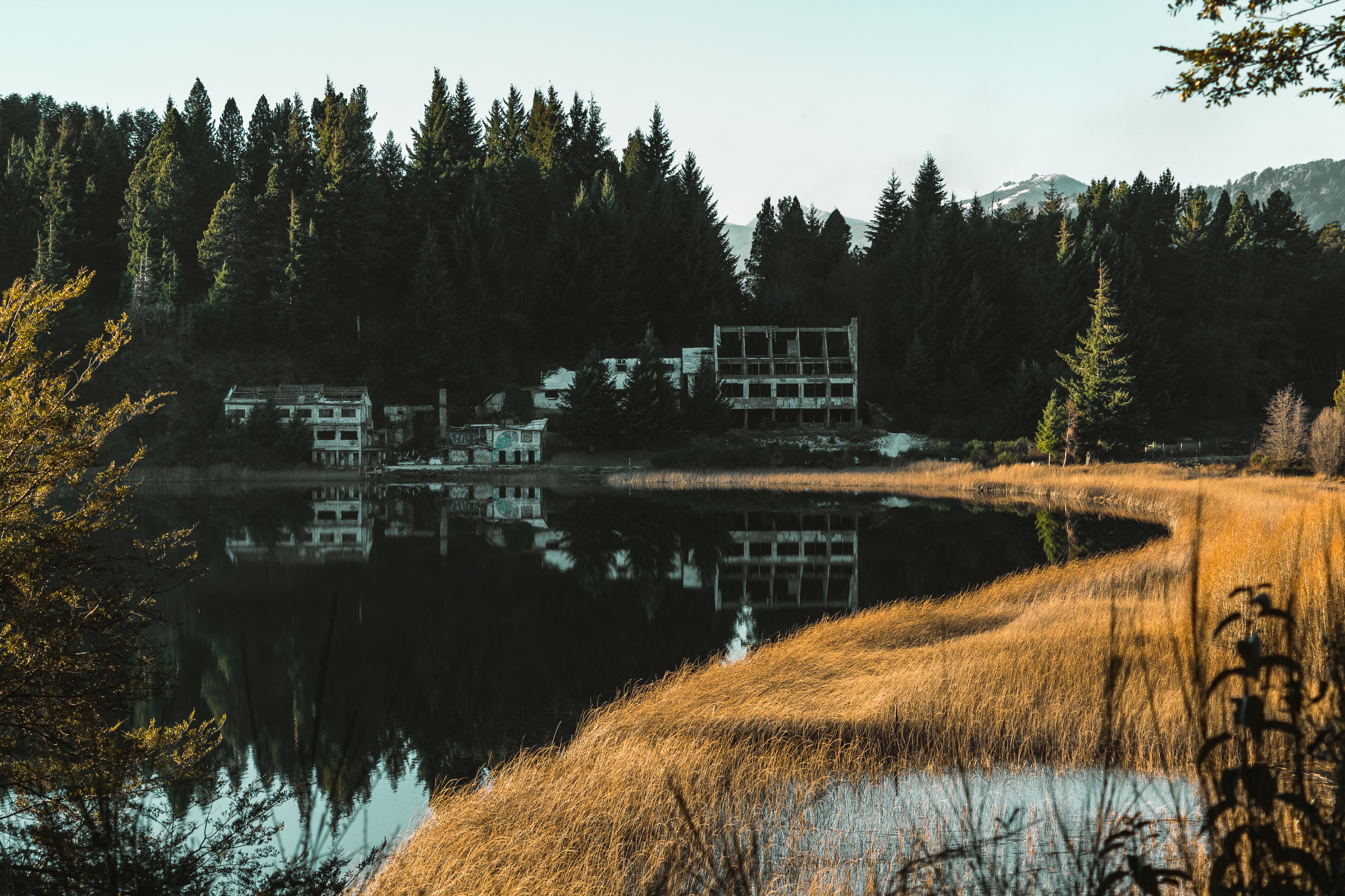 Abandoned Buildings near a Lake · Free Stock Photo