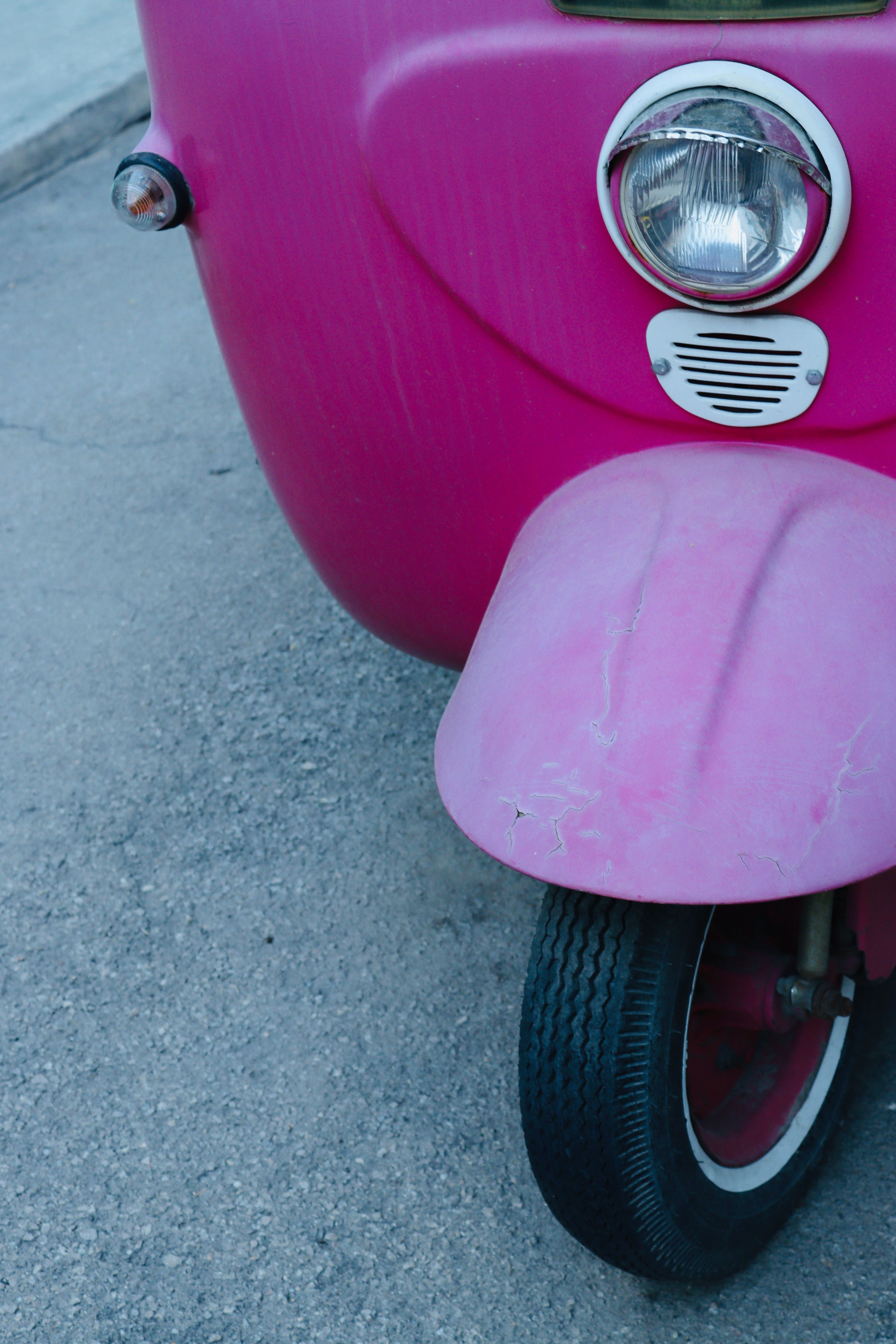 Pink Motor Scooter in Close Up Shot · Free Stock Photo