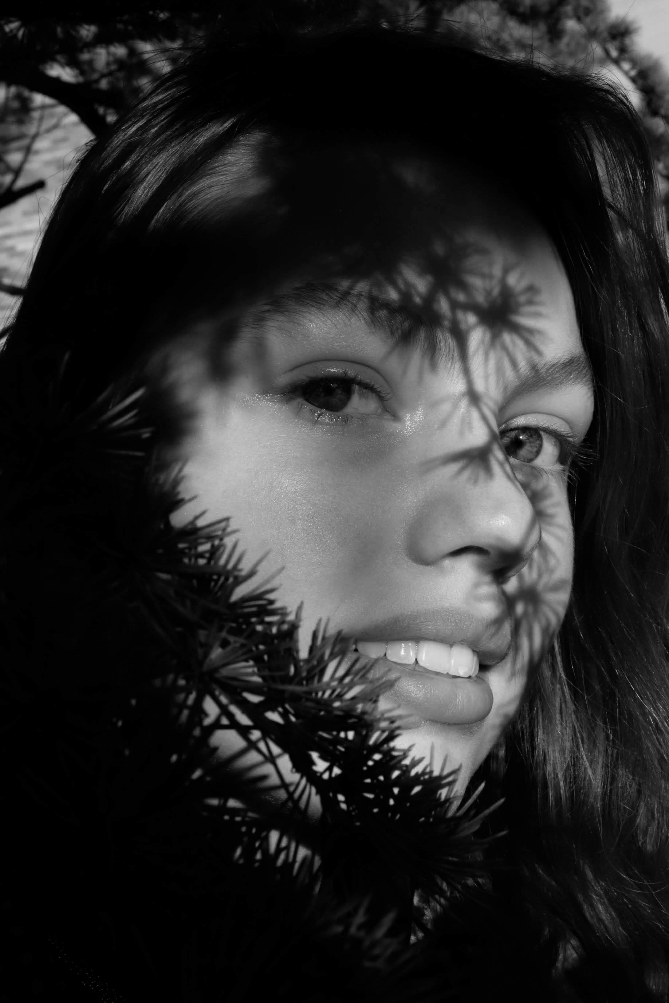 A Grayscale Photo of Woman's Face · Free Stock Photo