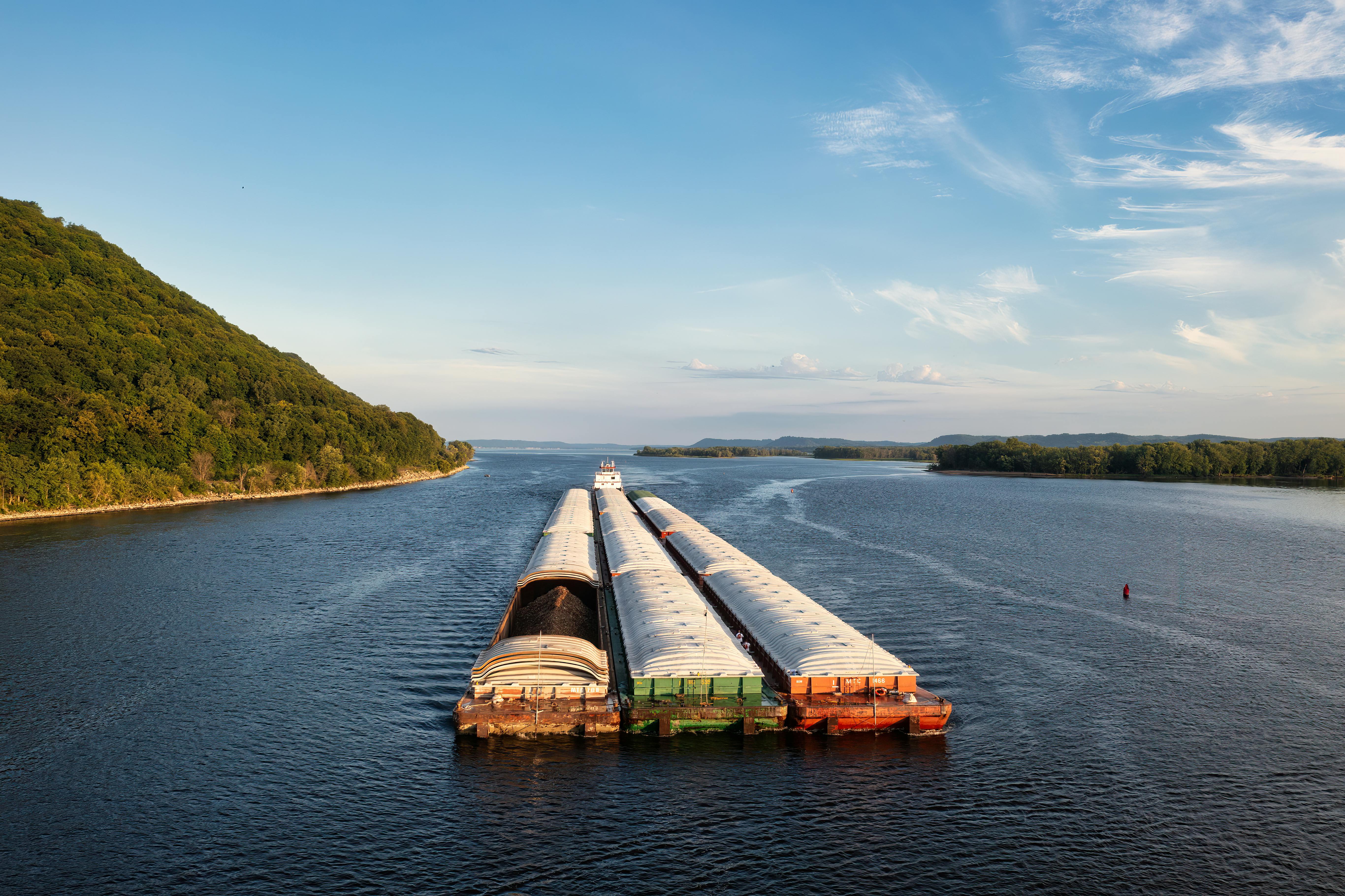 Aerial Photography of a Barge on the Ocean under the Sky · Free Stock Photo