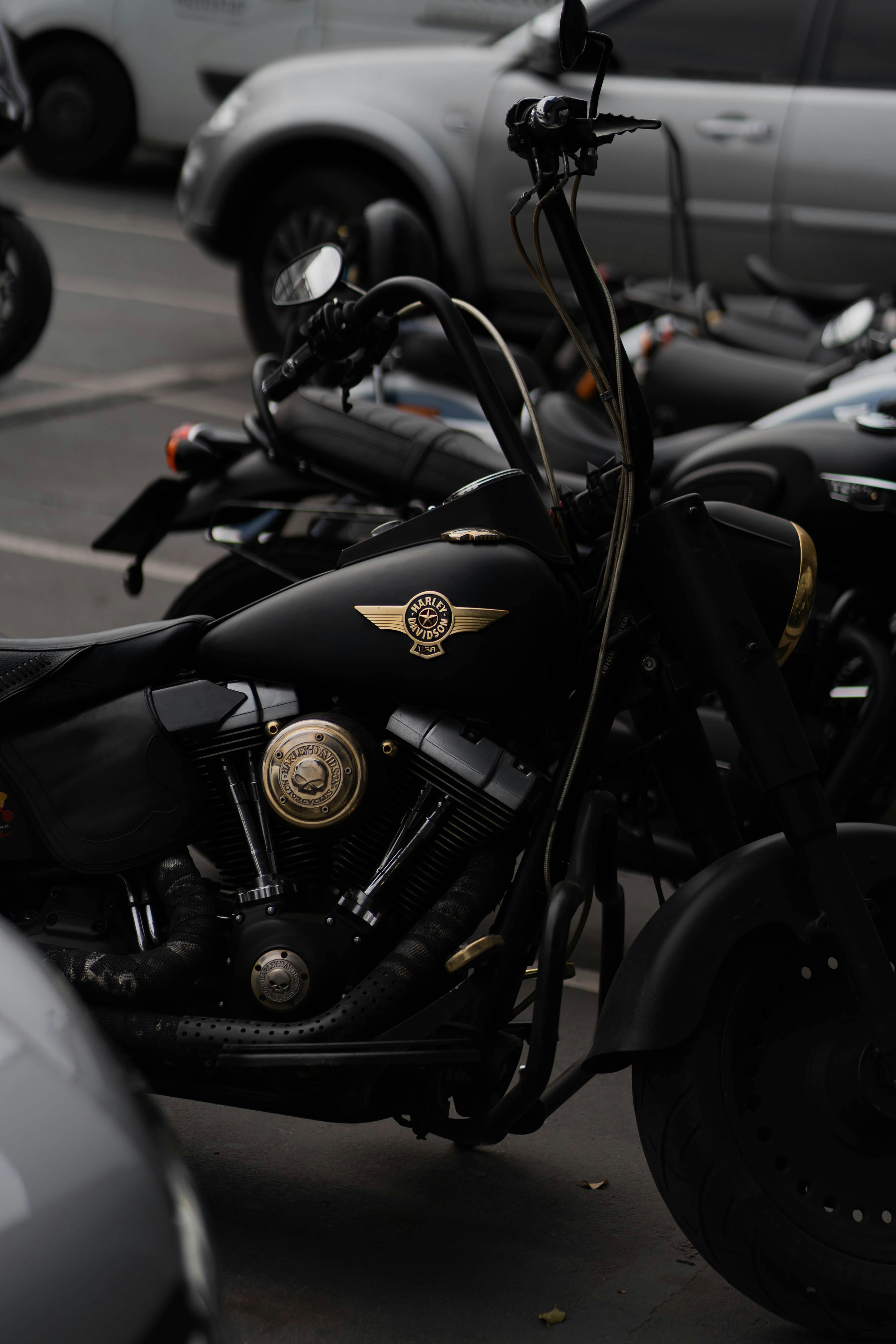 Black Motorcycle on Parking · Free Stock Photo