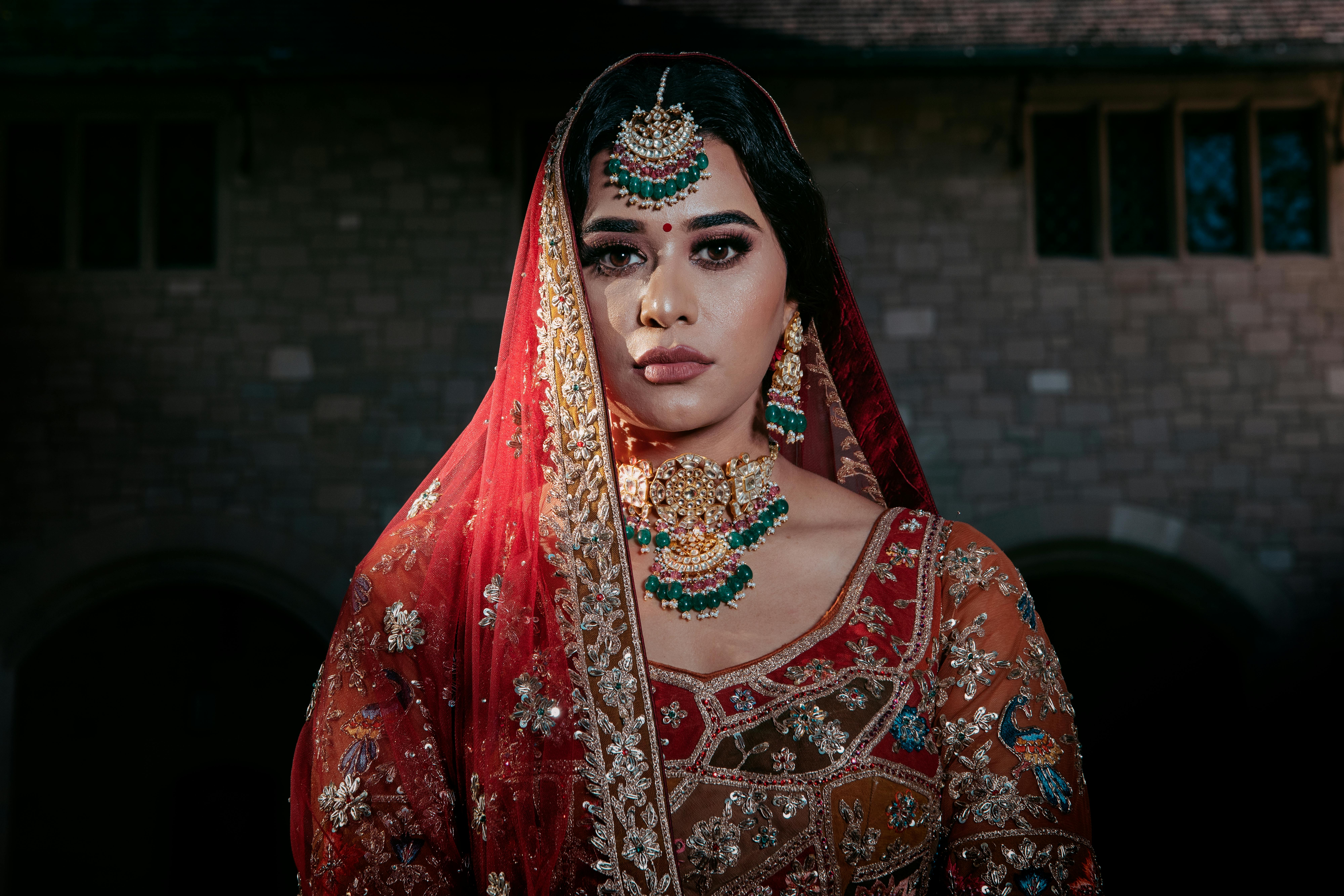 Beautiful Woman in Red Traditional Clothing · Free Stock Photo