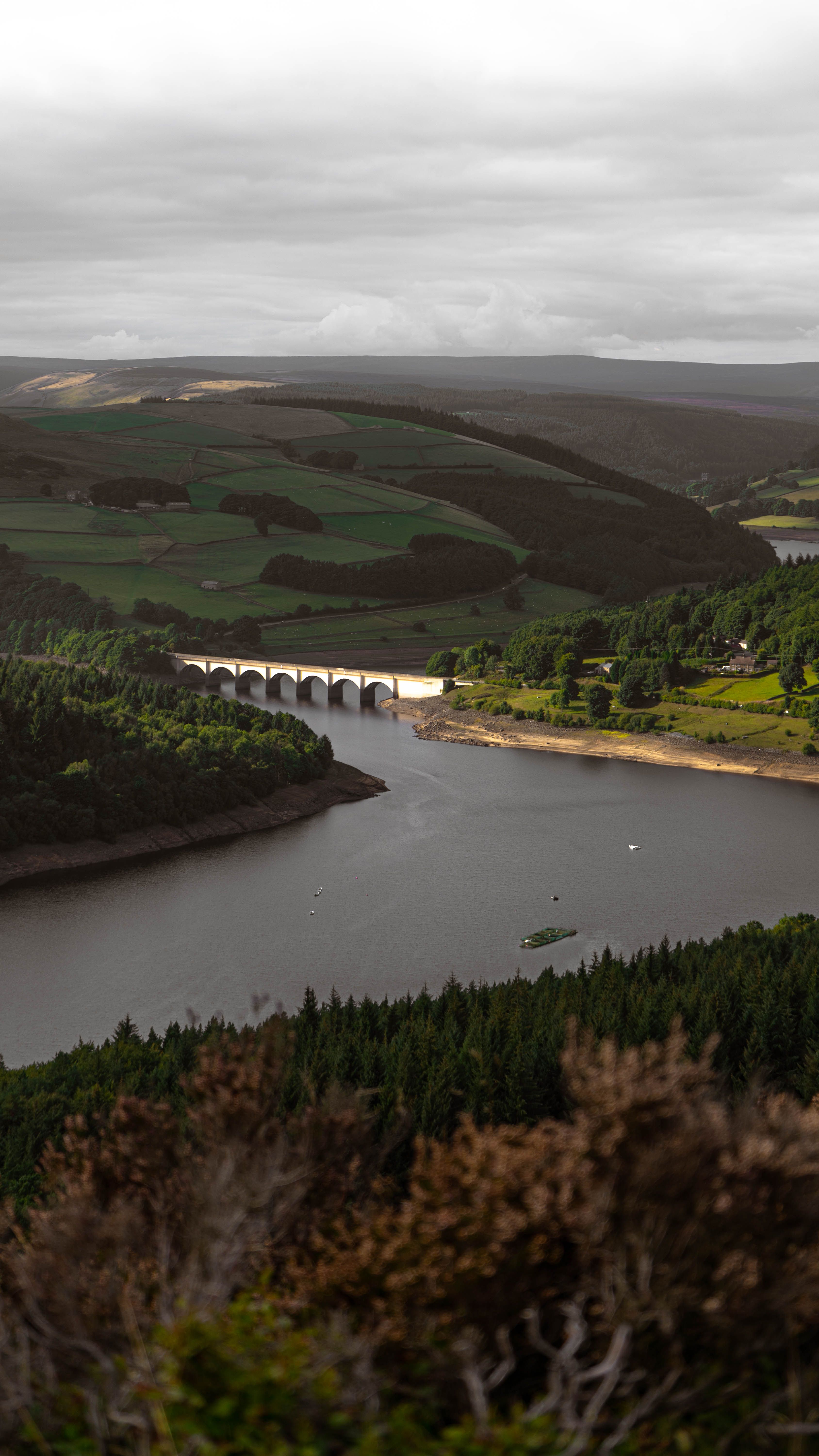 Aerial View of the Ladybower Reservoir, Derbyshire, England · Free ...