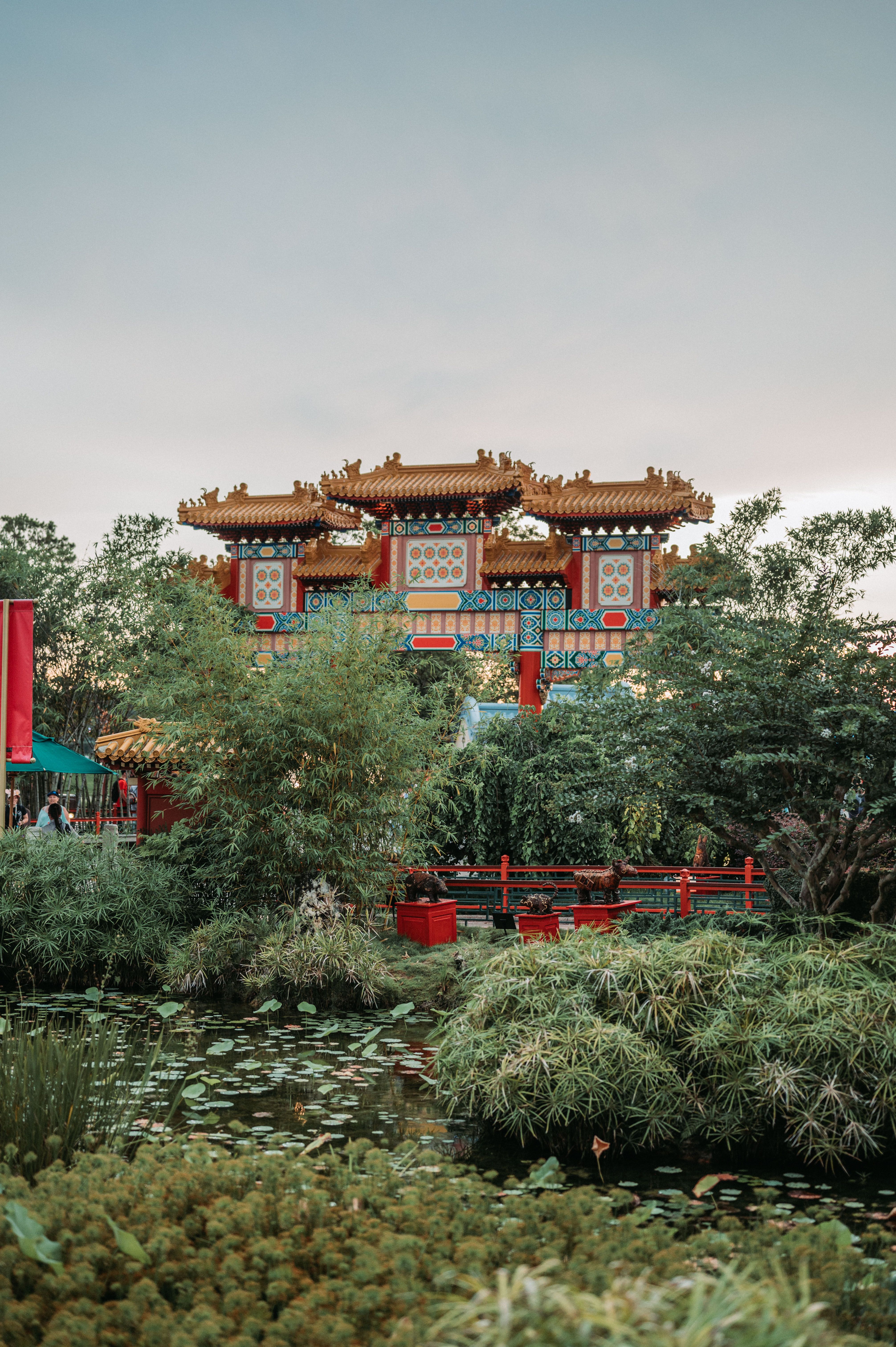 Garden Pond with the Epcot China Pavilion in the Background · Free ...
