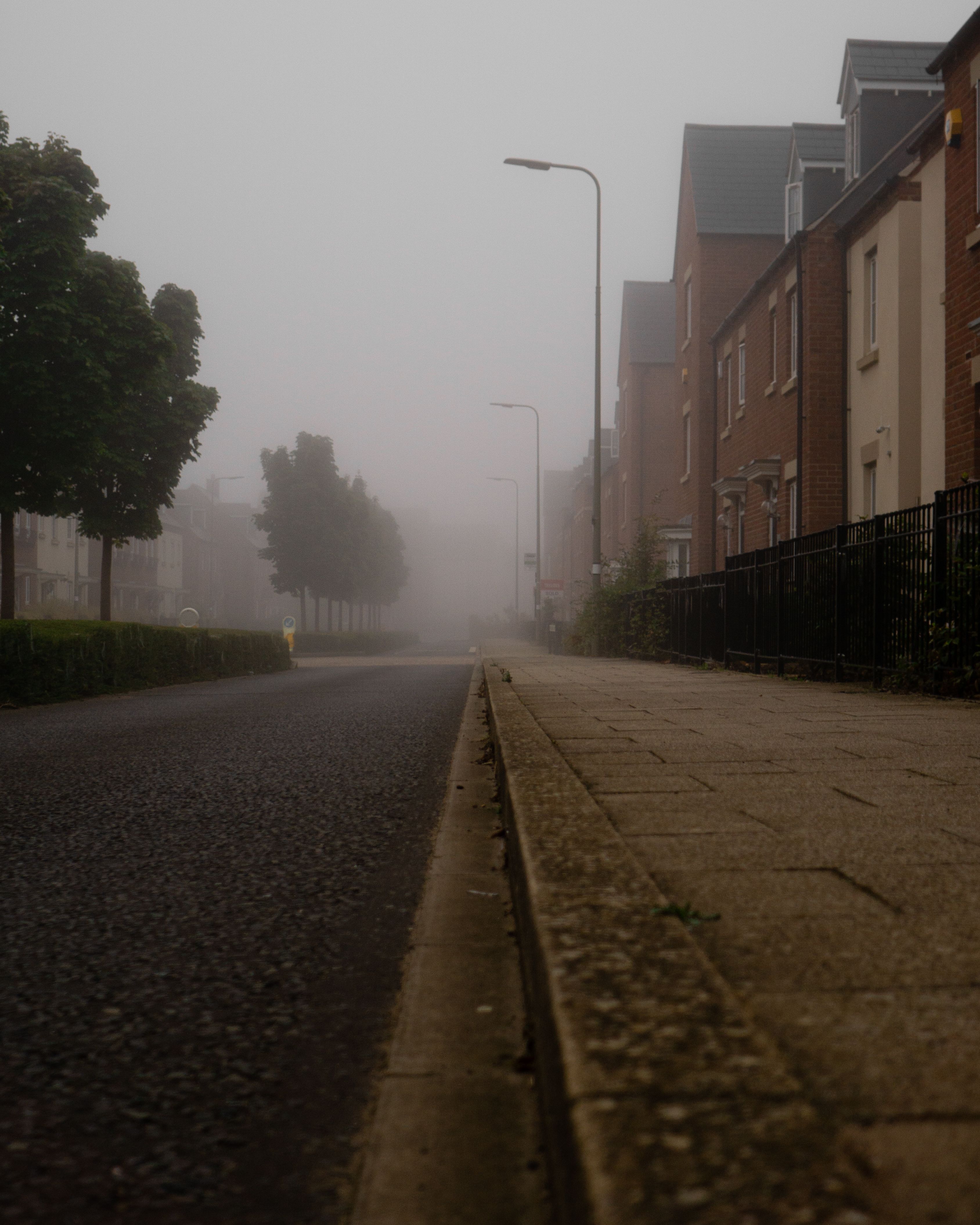 Empty City Road in Rainy Weather · Free Stock Photo