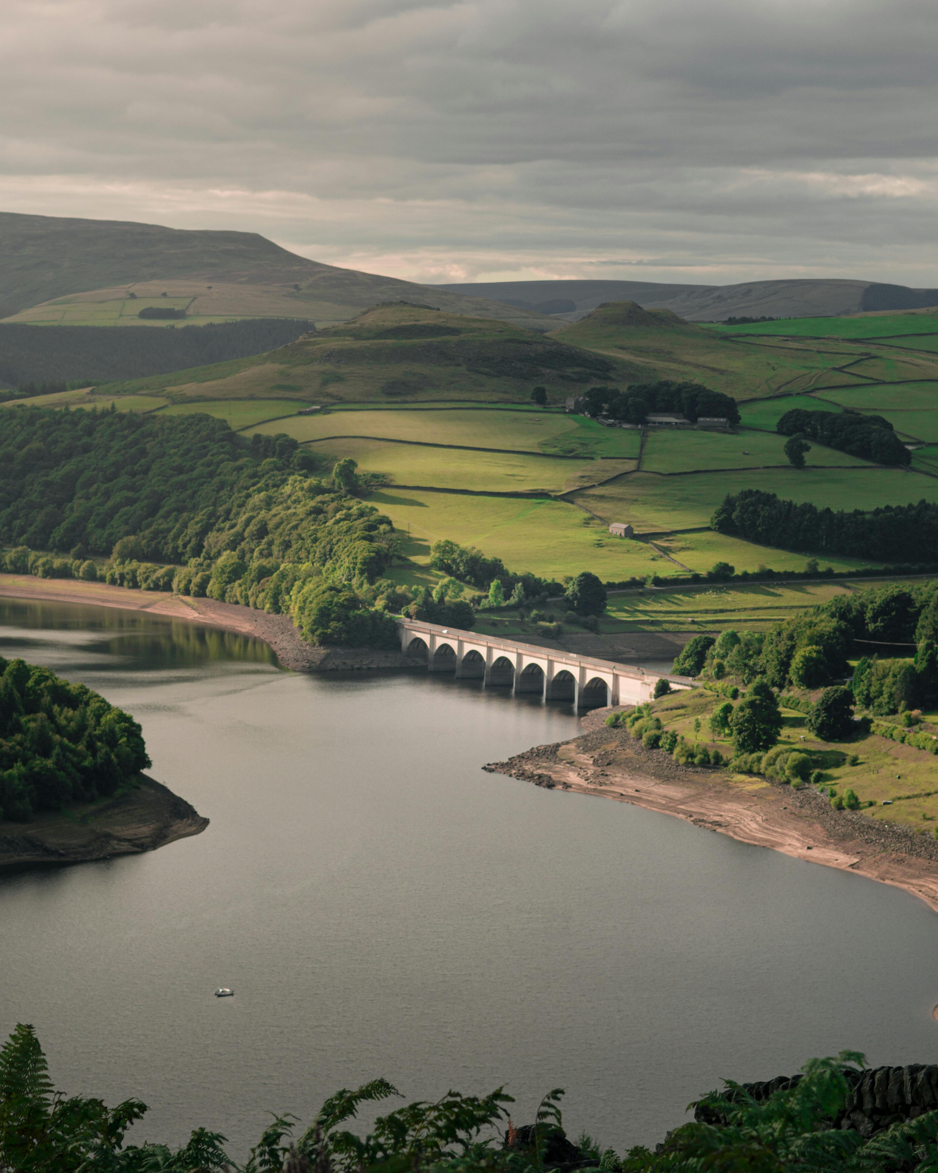 Aerial Photography of Bridge and Lake in the Countryside · Free Stock Photo