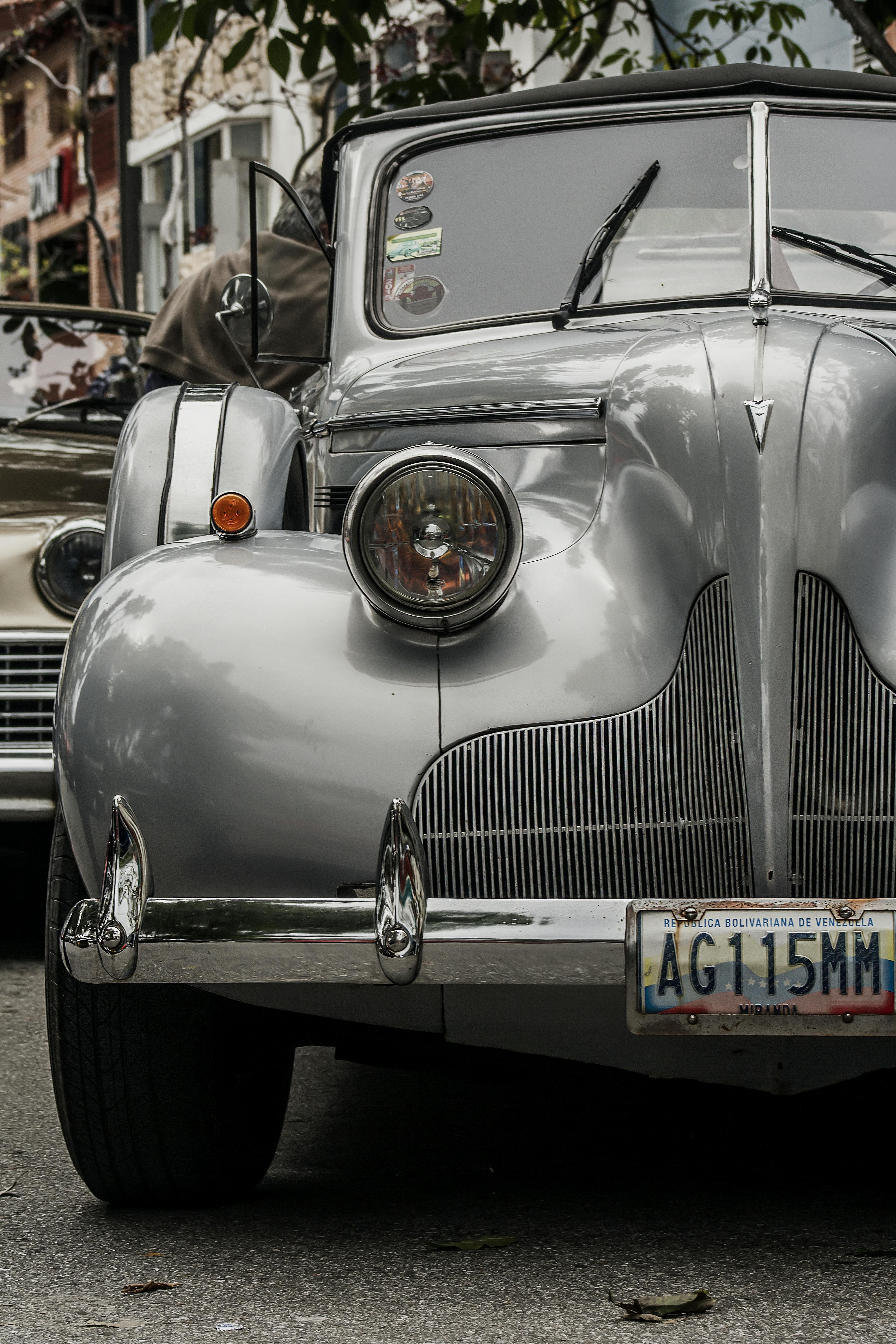 Grey Classic Car Parked on the Street · Free Stock Photo
