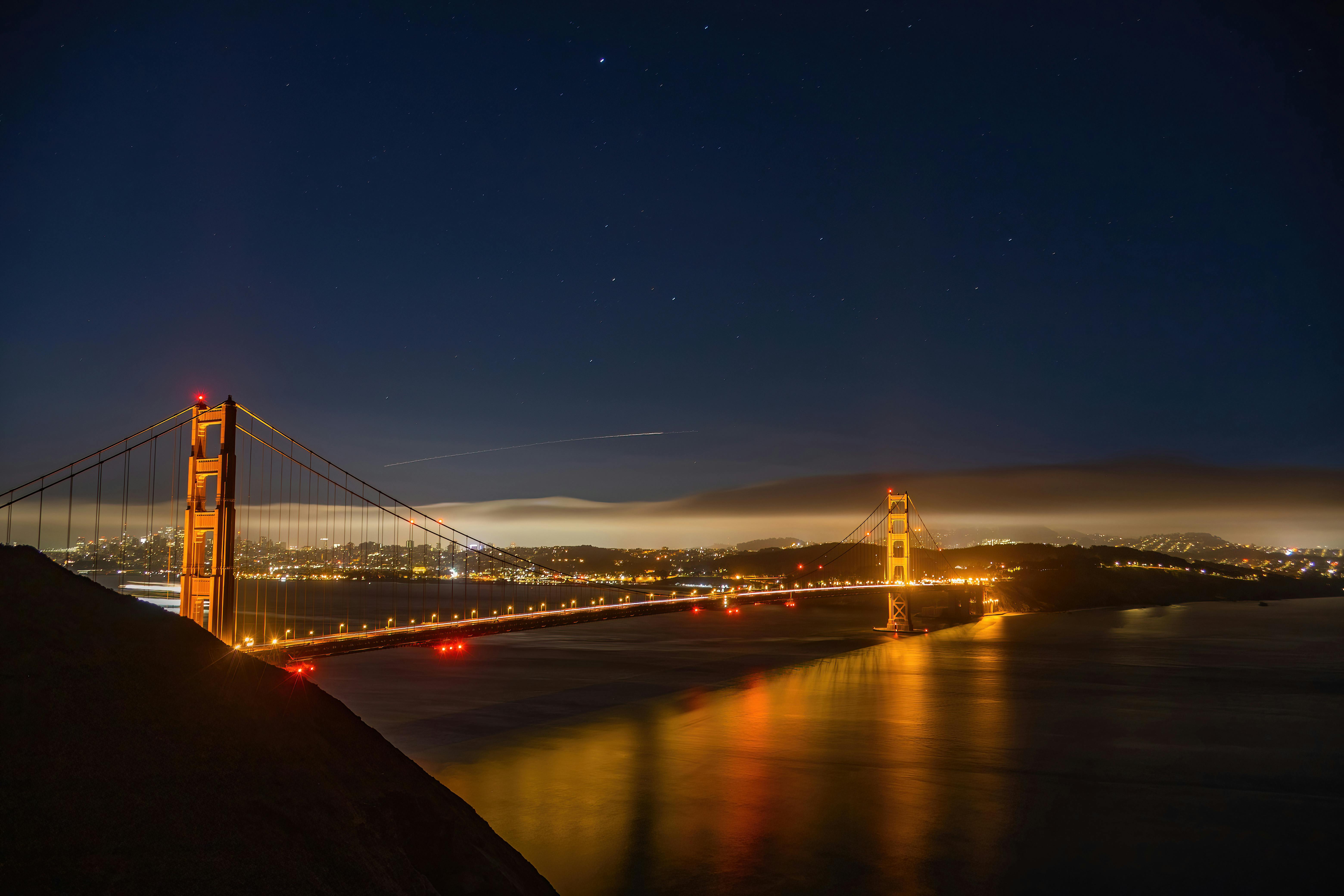 Scenic View of Golden Gate Bridge During Night Time · Free Stock Photo