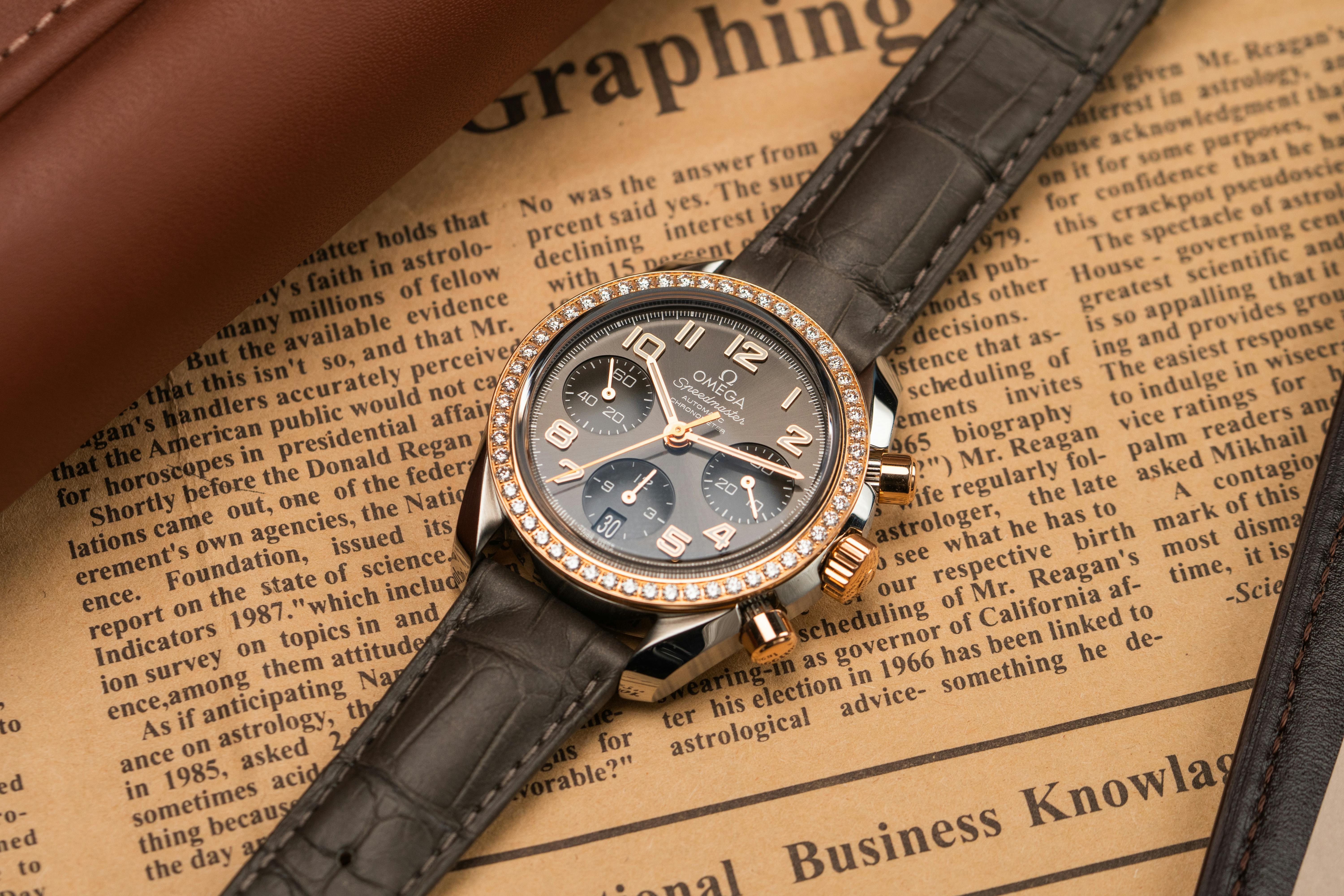 Black Leather Strap Silver Round Chronograph Watch · Free Stock Photo