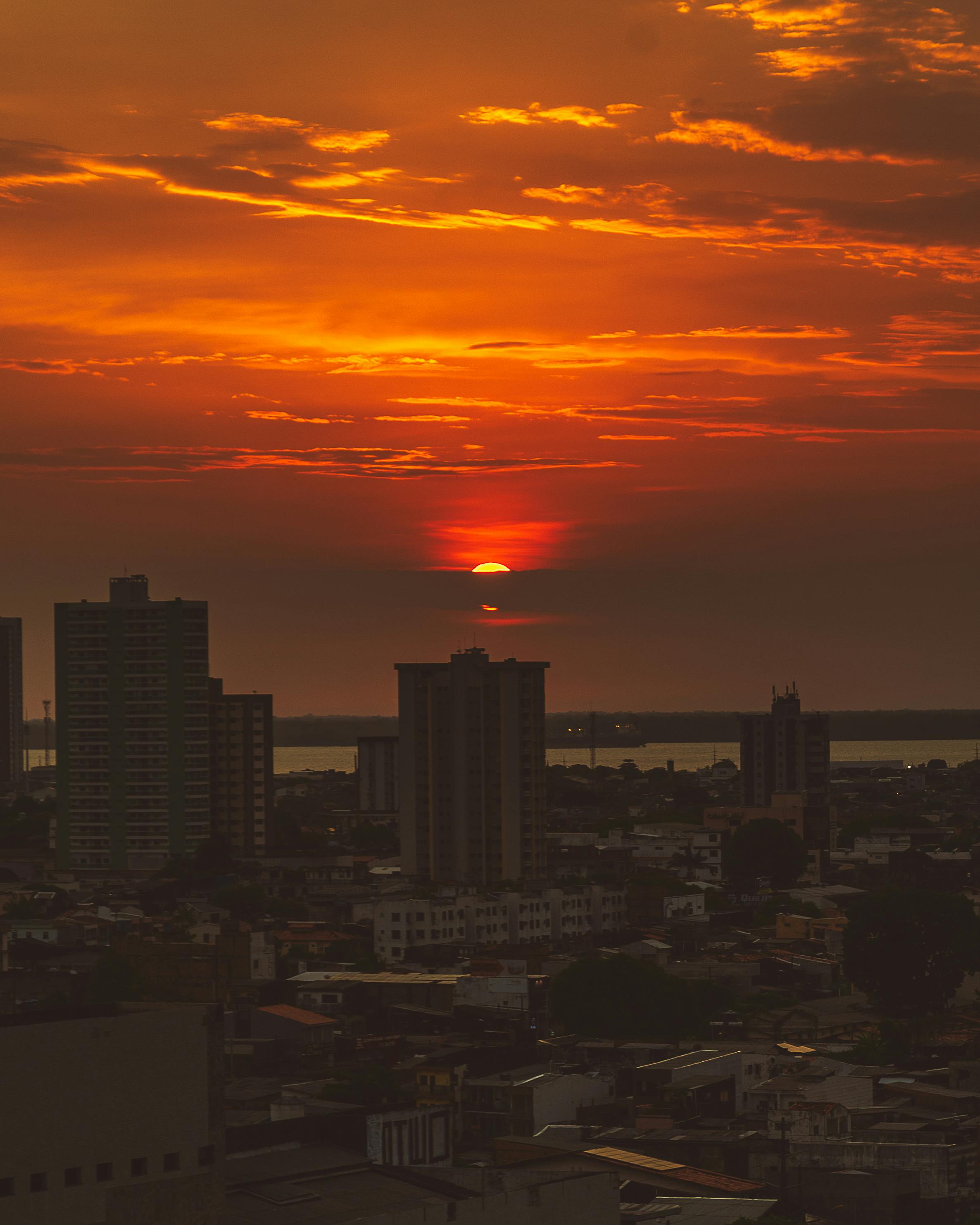 Bird's Eye View of City Buildings during Sunset · Free Stock Photo