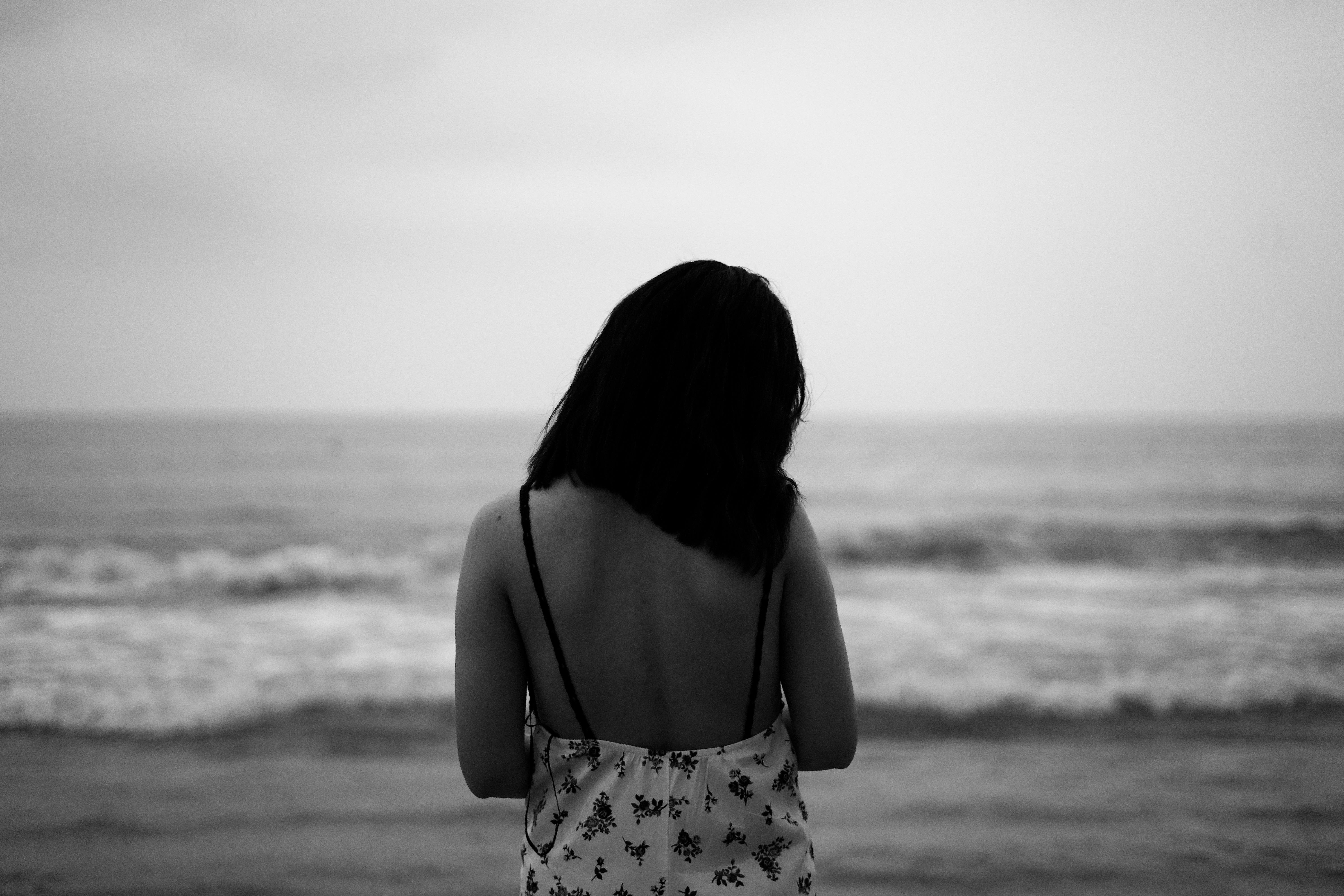 Grayscale Photograph of a Girl · Free Stock Photo