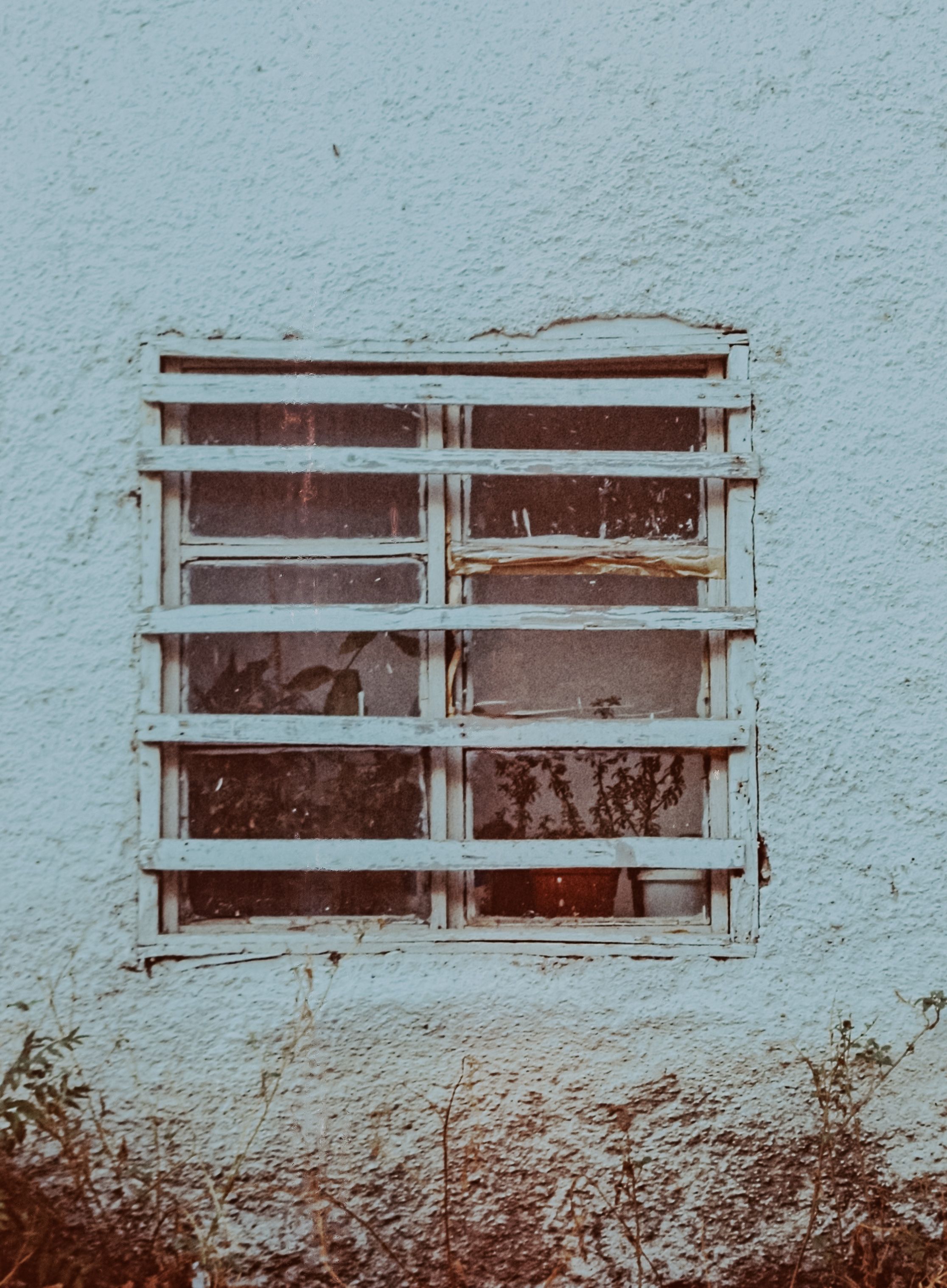 Wooden Window Frame on a Concrete Wall · Free Stock Photo