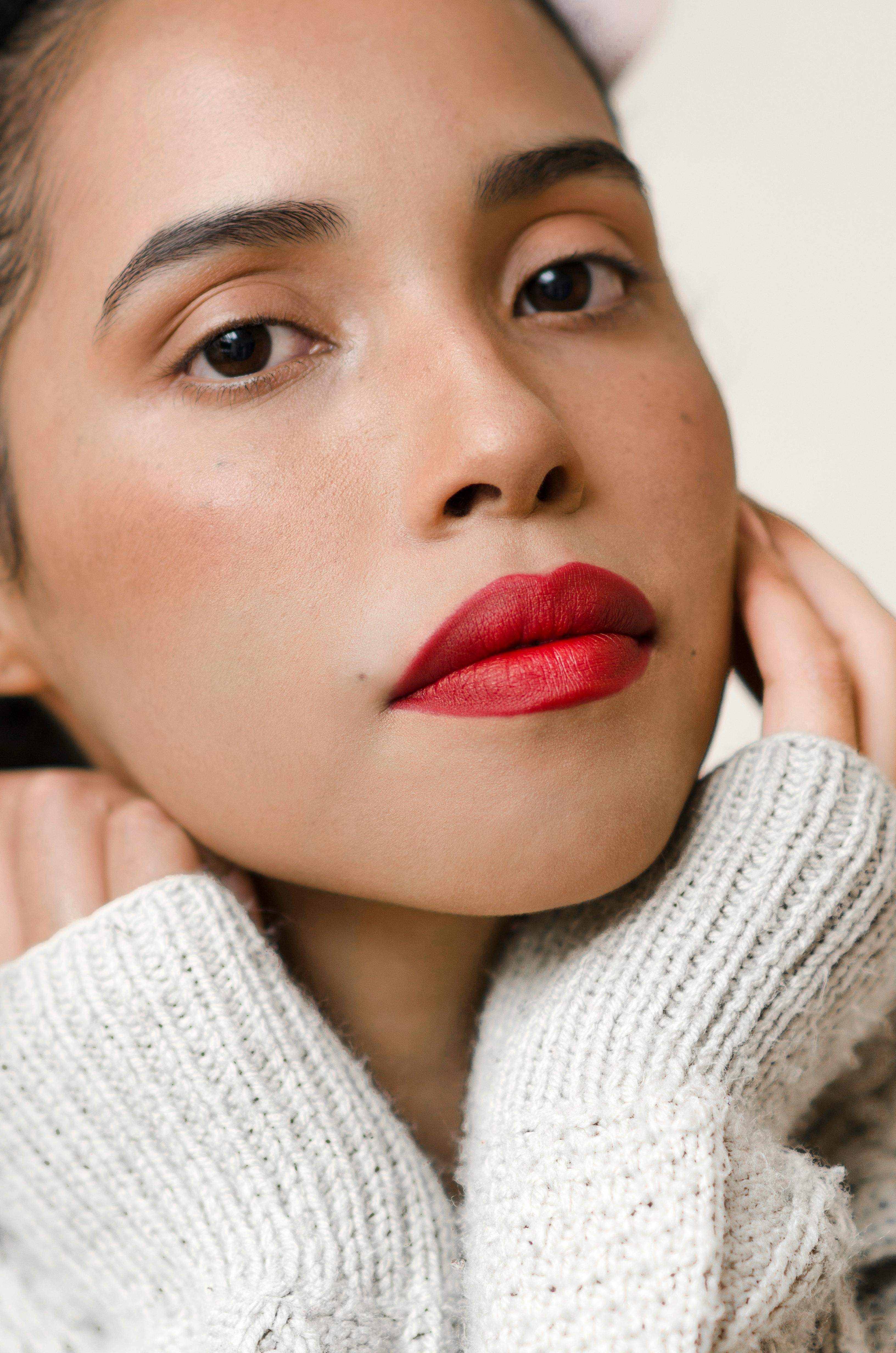 Beautiful Woman with Red Lips · Free Stock Photo