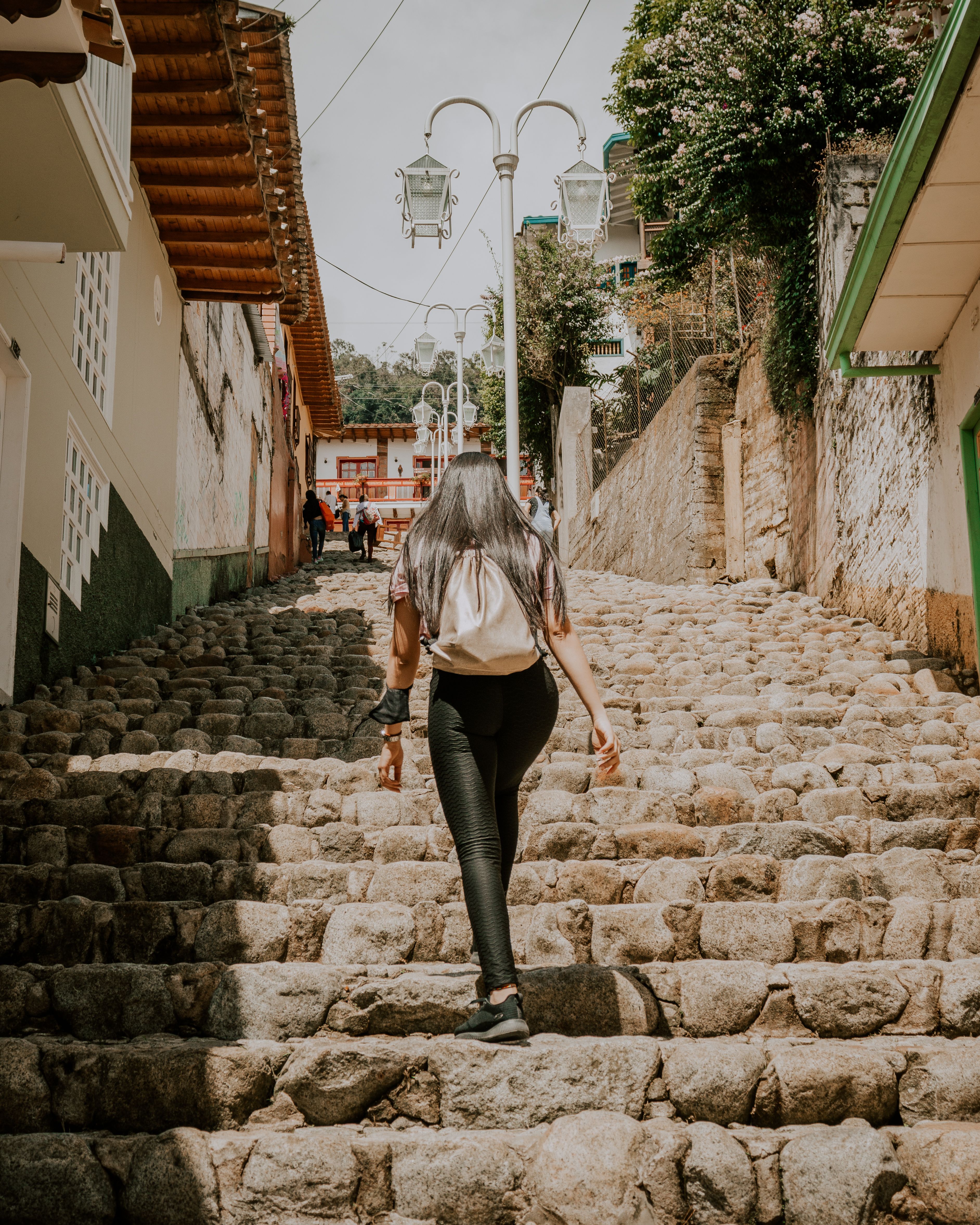 Woman Walking Upstairs · Free Stock Photo