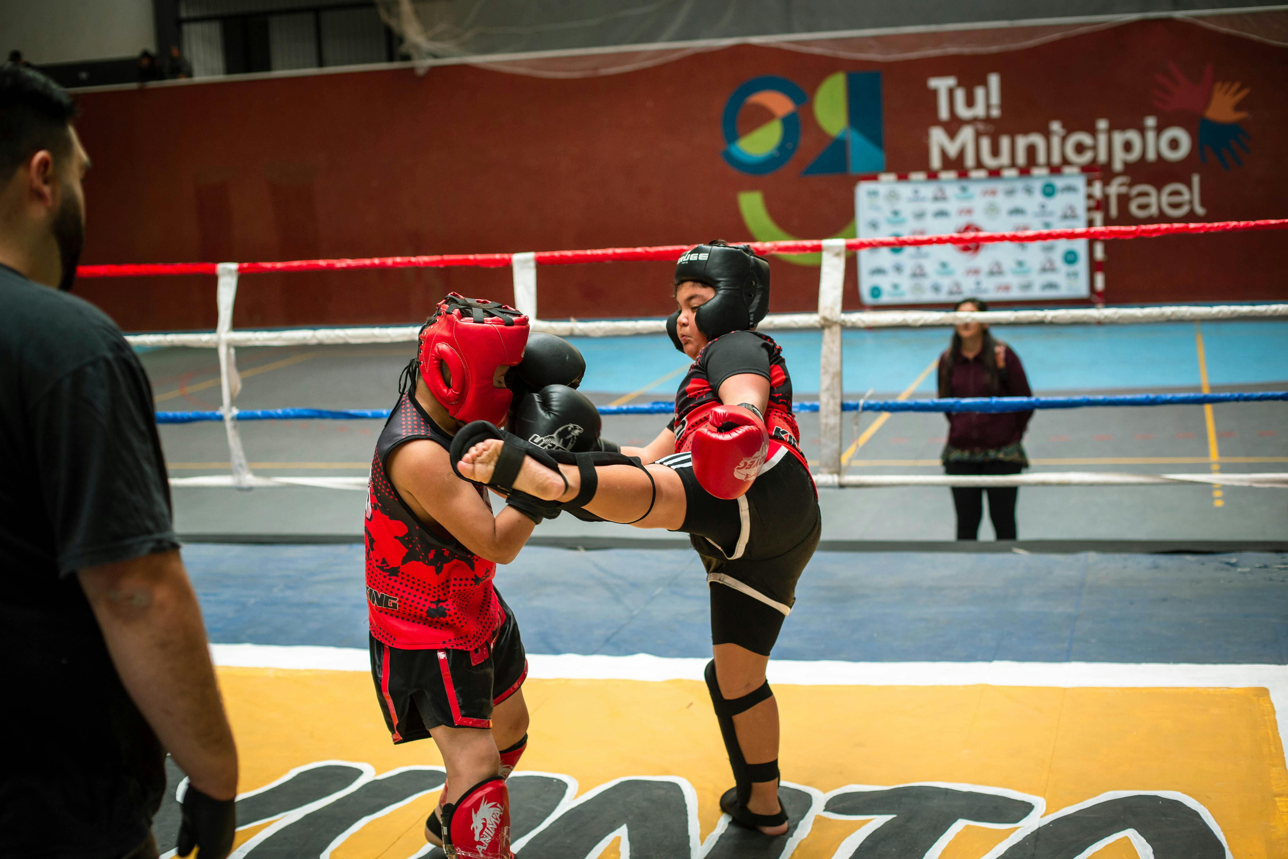 Kids Sparring in the Kickboxing Ring · Free Stock Photo