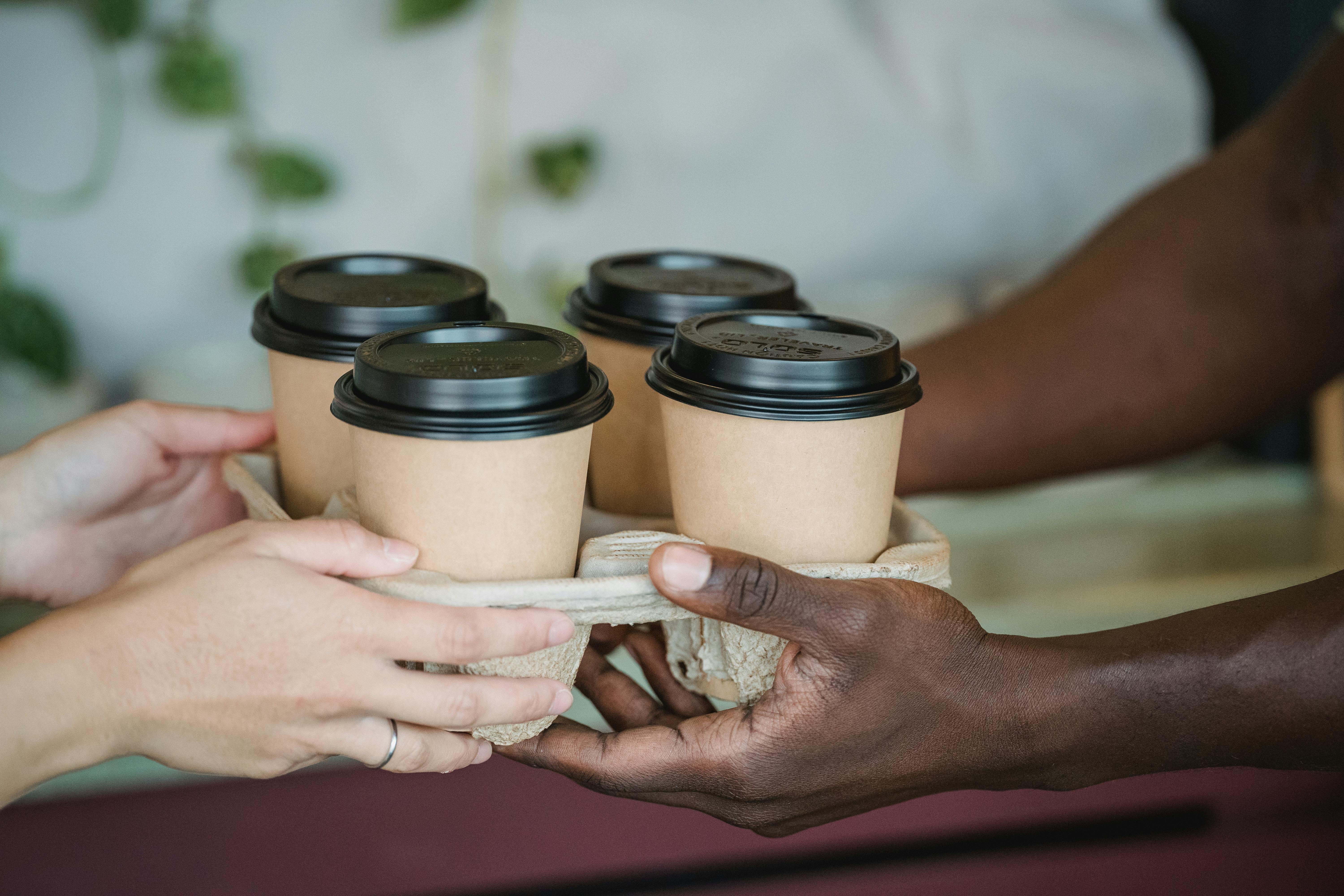 Hands Holding Tray with Cups · Free Stock Photo