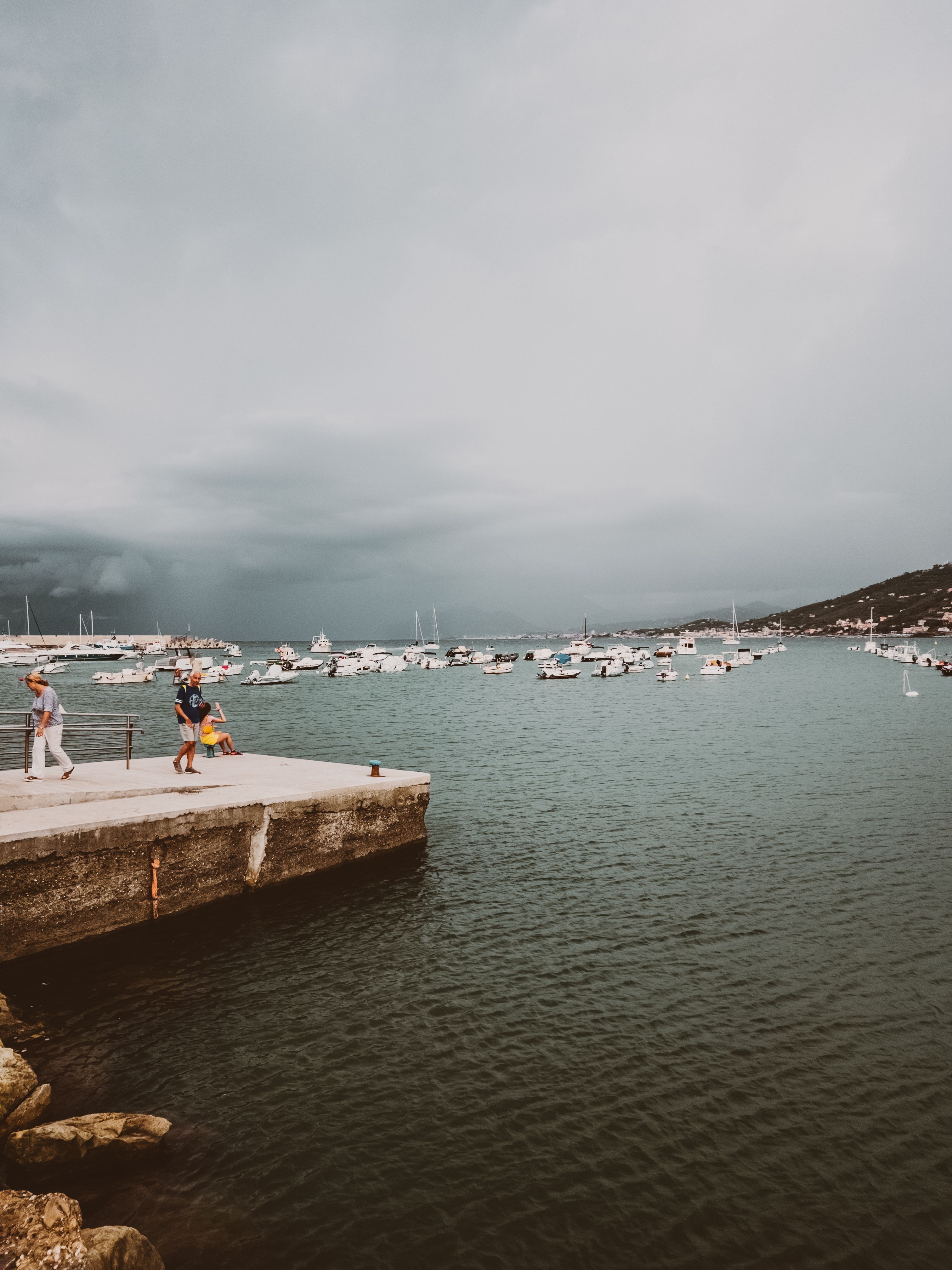 White Boats on Sea under Gloomy Sky · Free Stock Photo