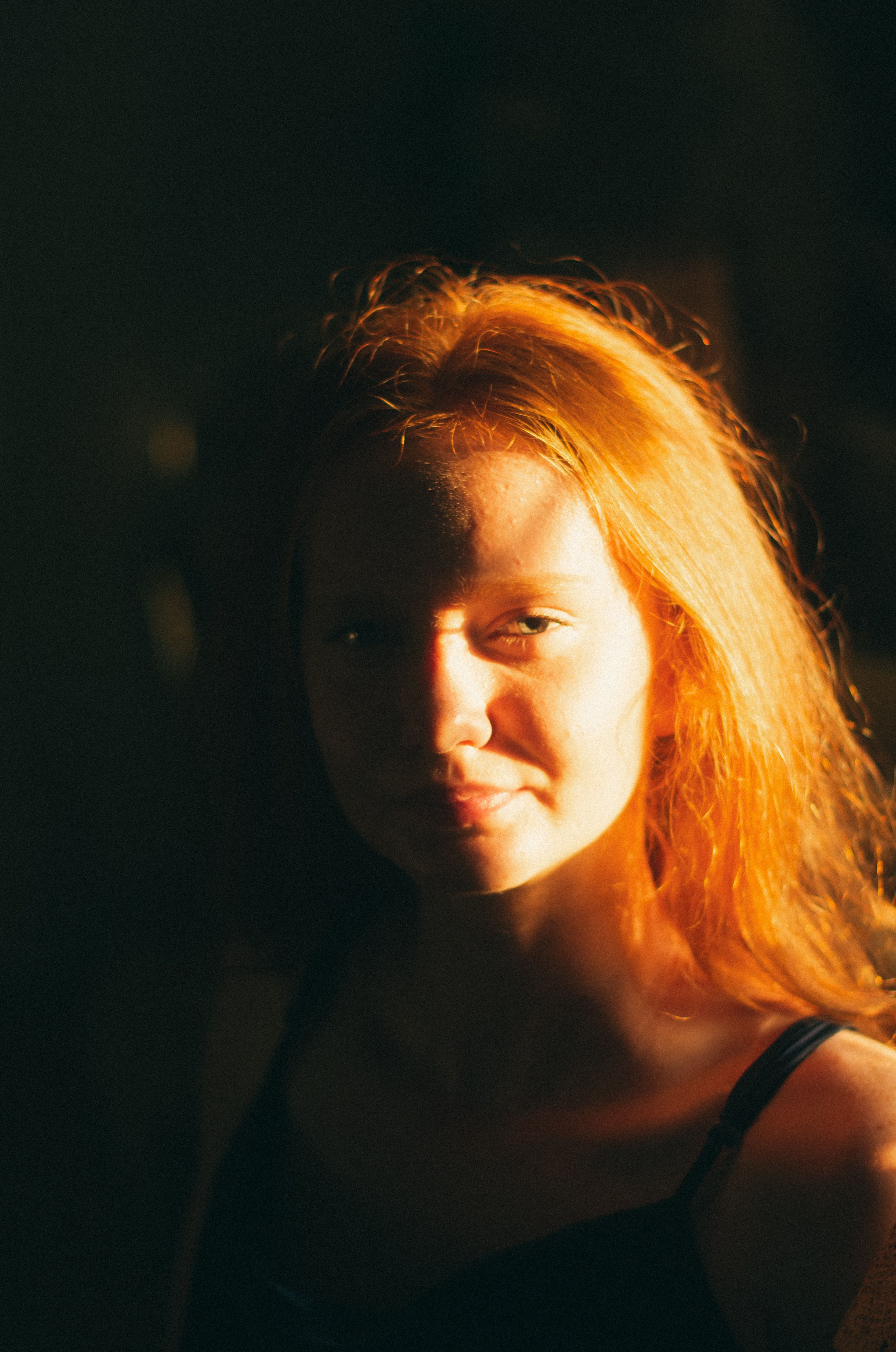Portrait of a Girl in Yellow Sunlight · Free Stock Photo