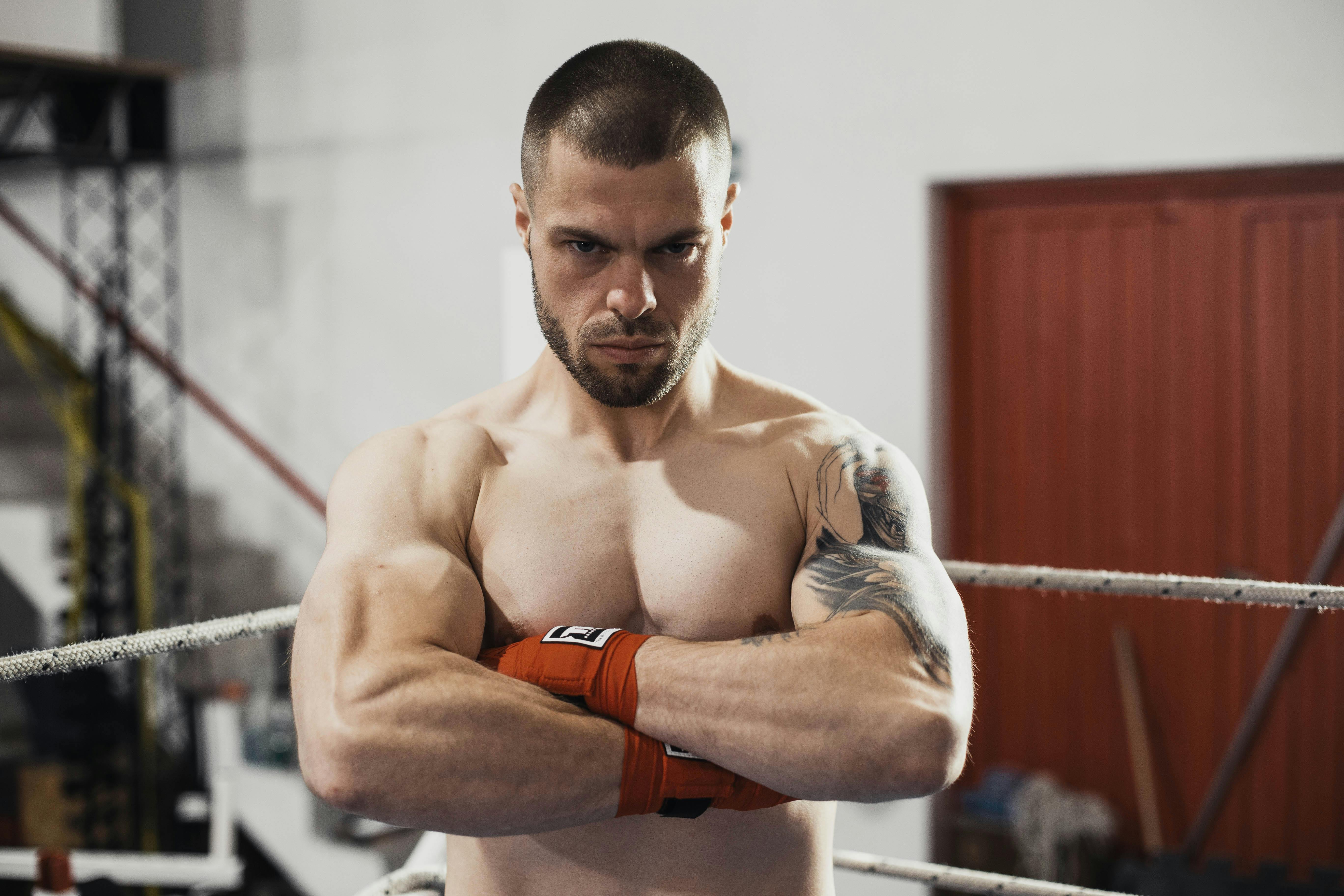Portrait of a Tattooed Boxer · Free Stock Photo