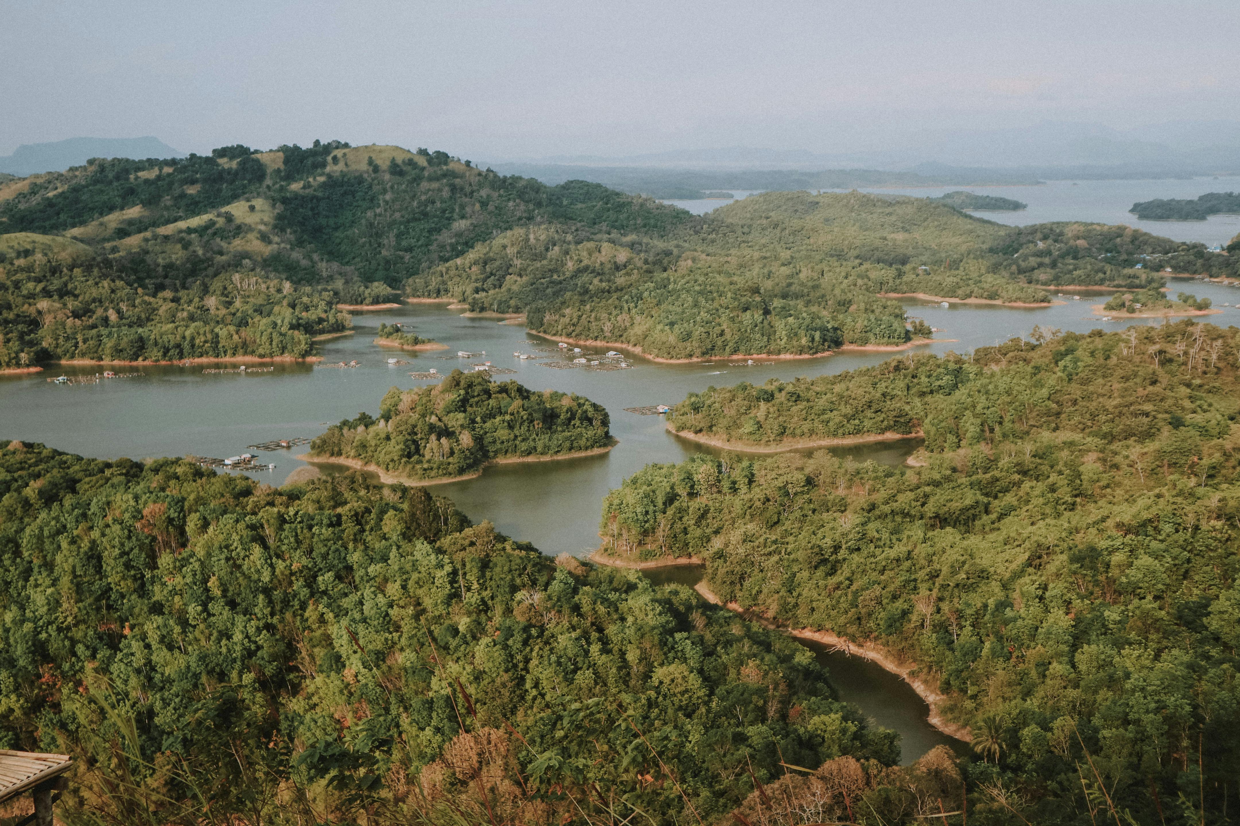Aerial Photography Of Body Of Water Surrounded By Trees · Free Stock Photo