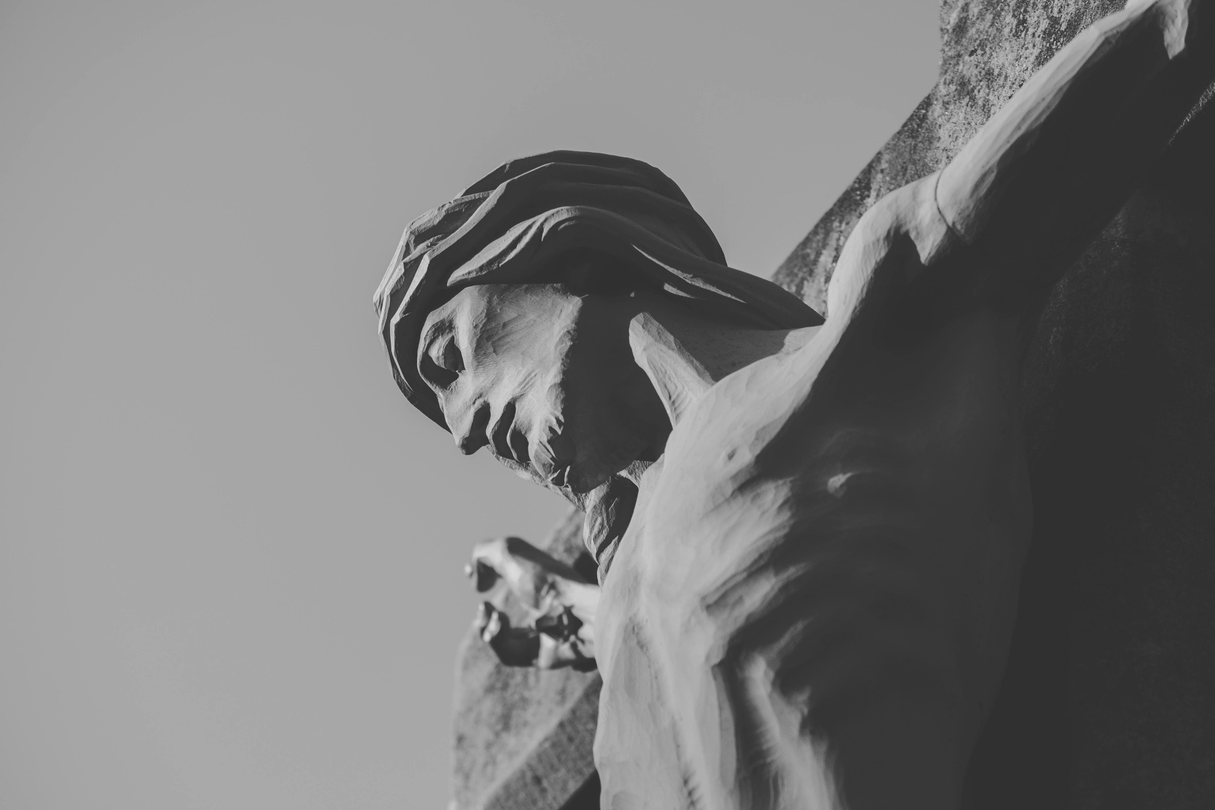 Grayscale Photo Of Crucifix · Free Stock Photo